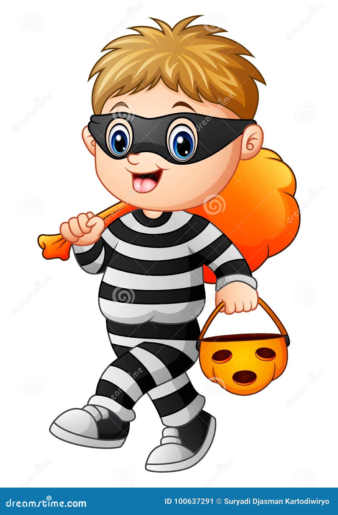 Cartoon Thief On White Background | CartoonDealer.com #100637291