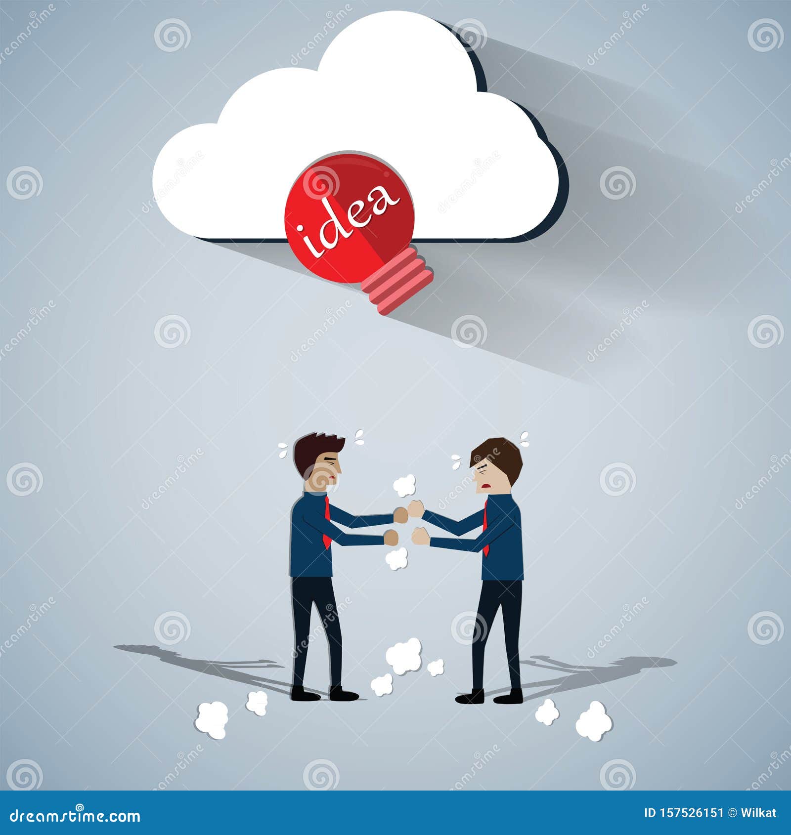 Cartoon Thinking Process,Businessmen are Fighting for the Owner of ...