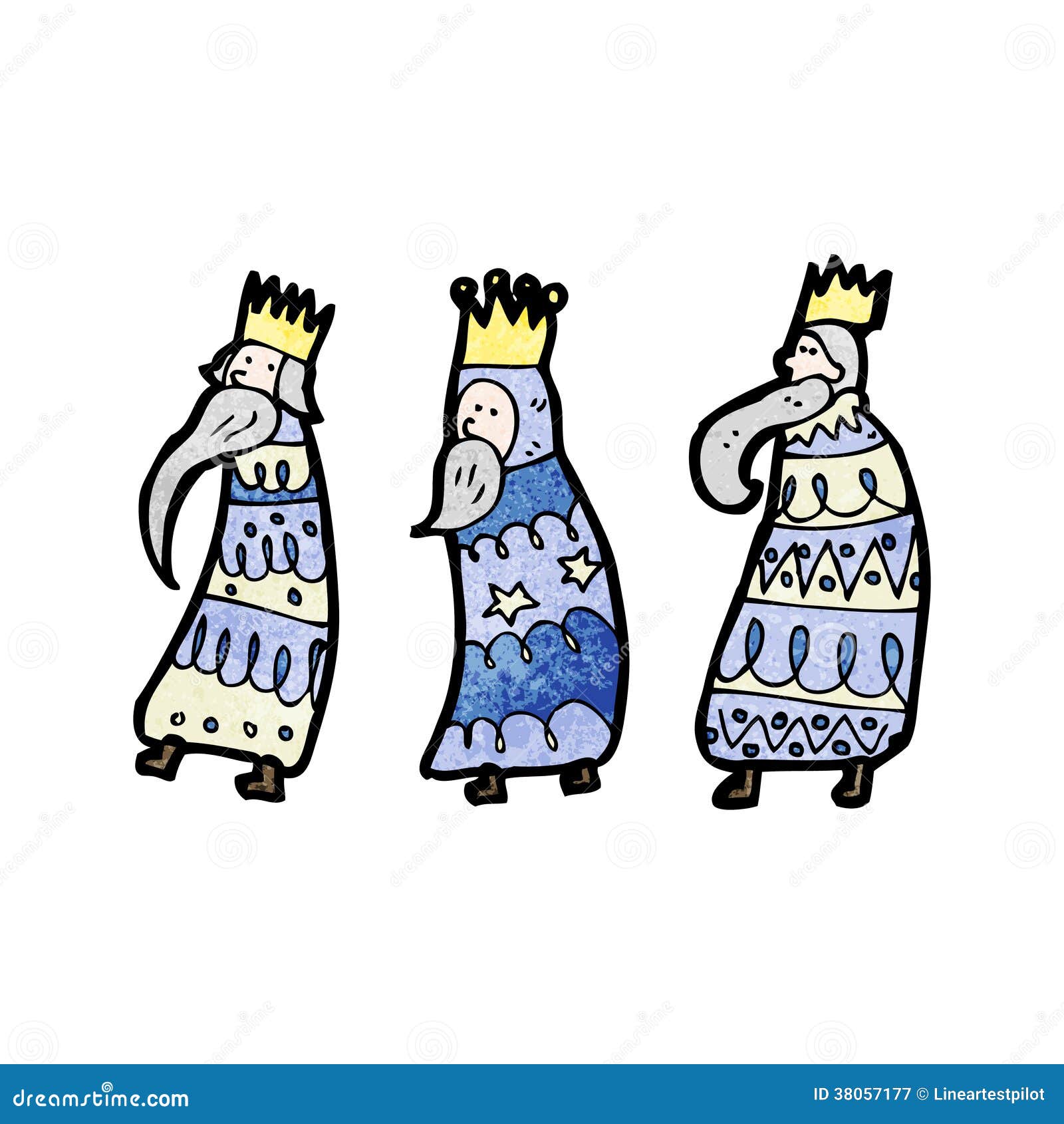 Cartoon three kings stock vector. Illustration of wise - 38057177