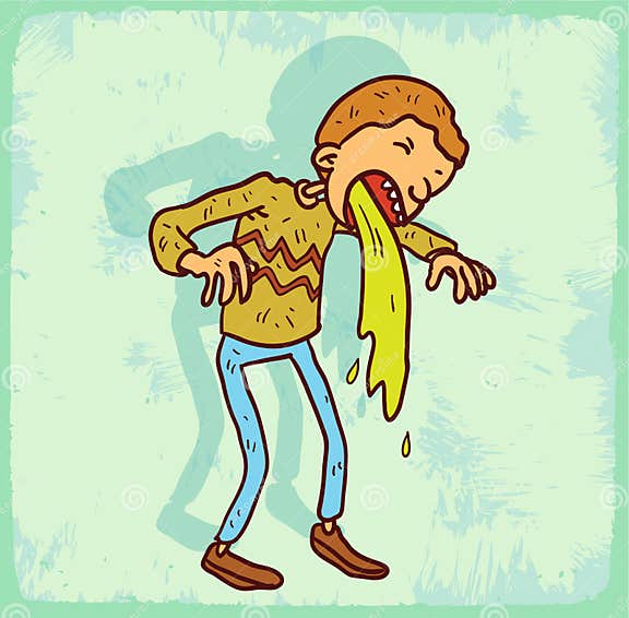 Cartoon Throw Up Illustration, Vector Icon Stock Vector - Illustration ...
