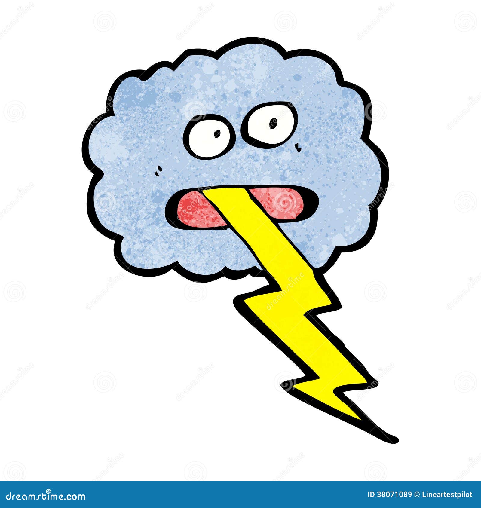 Cartoon thunder cloud stock vector. Illustration of funny - 38071089