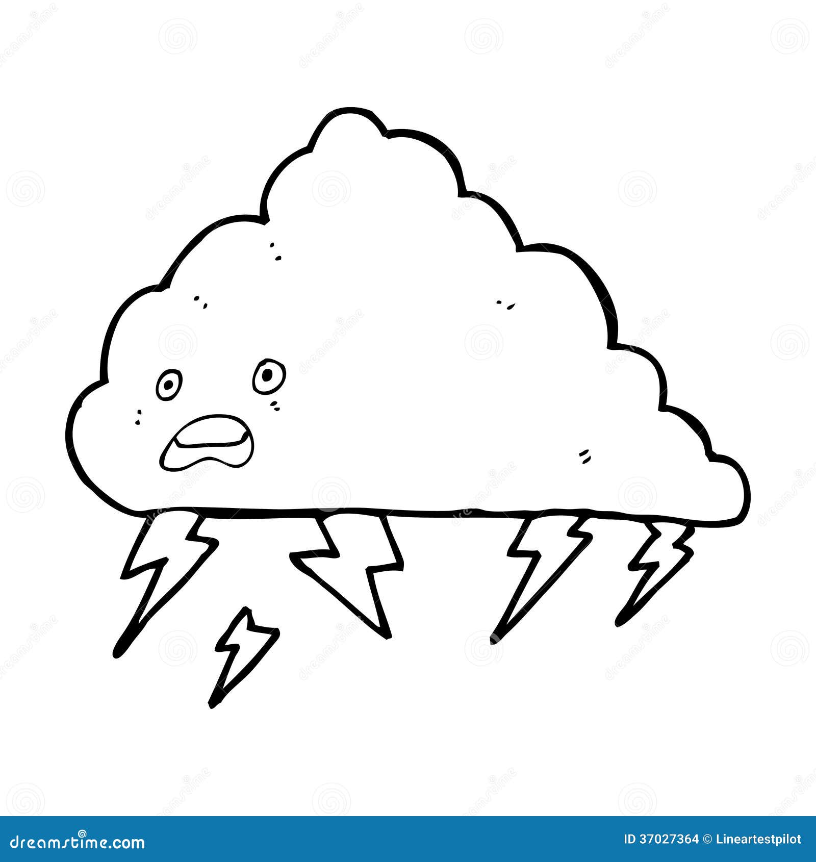 Cartoon thundercloud stock illustration. Illustration of design - 37027364
