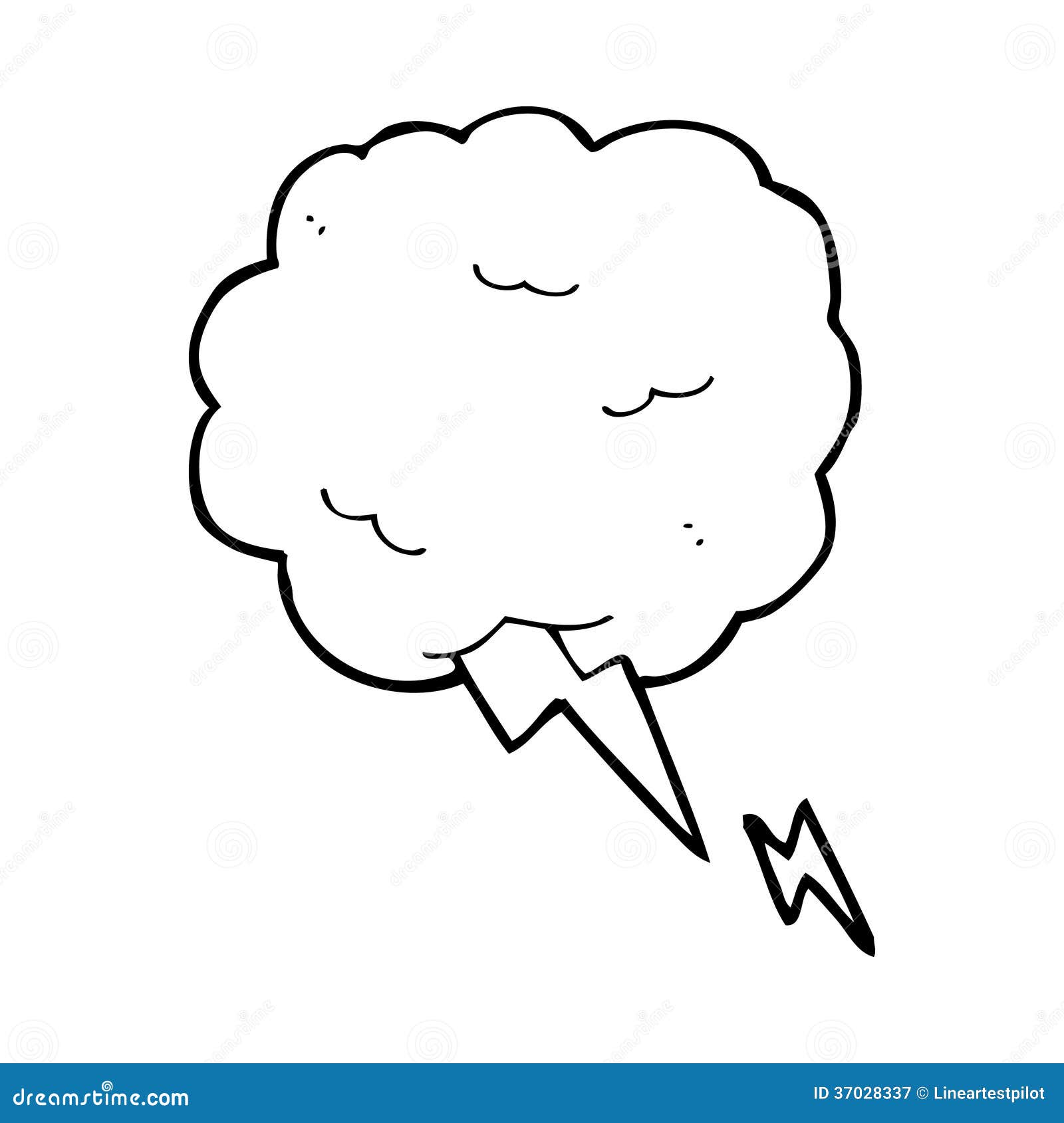 Cartoon Thundercloud Symbol Stock Illustration - Illustration of ...