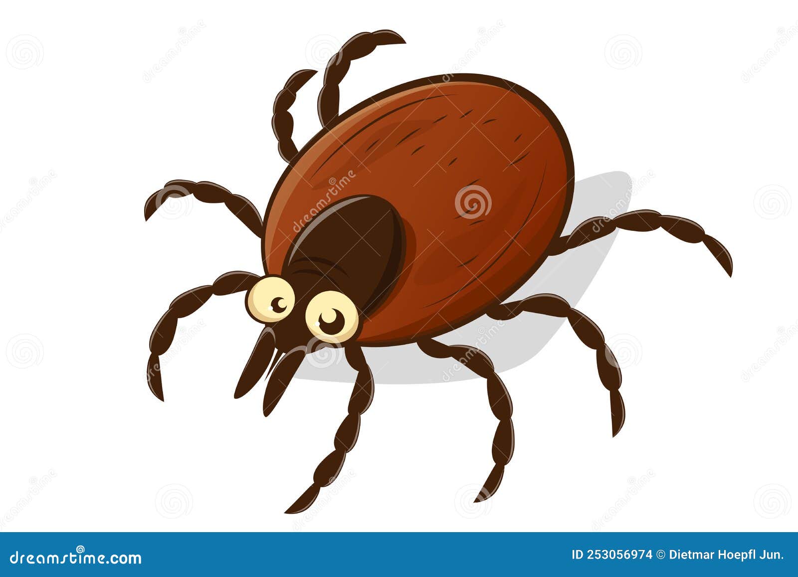 Vector Illustration of a Funny Cartoon Tick Stock Vector - Illustration ...