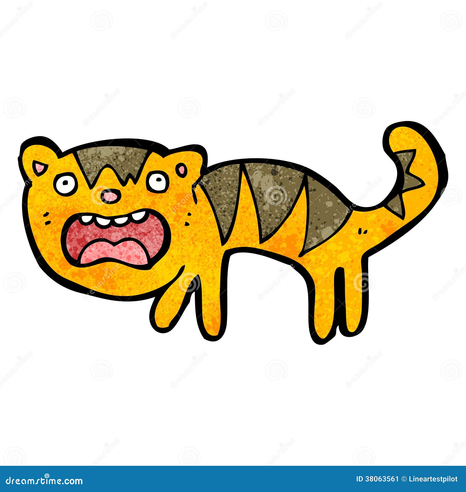 Cartoon tiger stock vector. Illustration of grunge, texture - 38063561