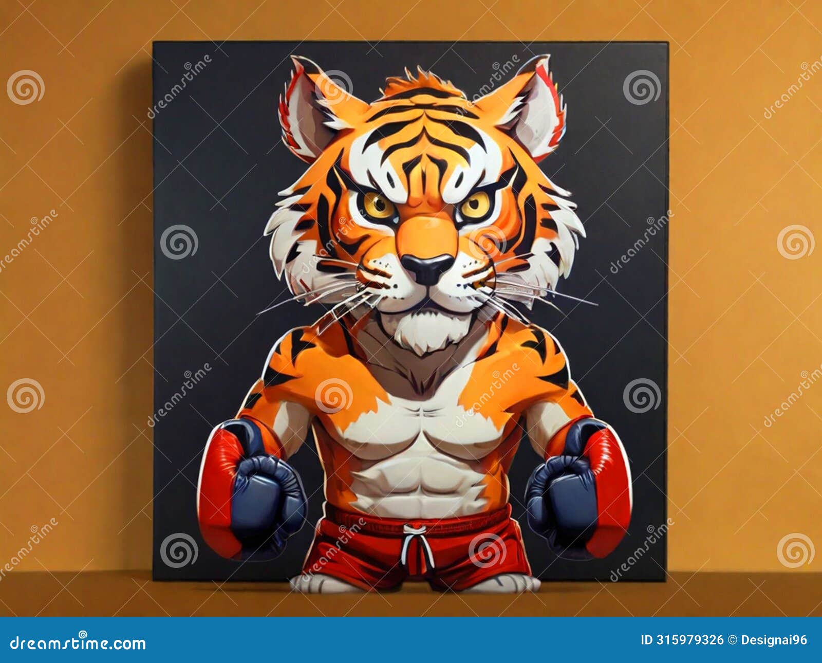 Tiger Boxer Cute Creative Kawaii Cartoon Mascot Logo Stock Photography ...