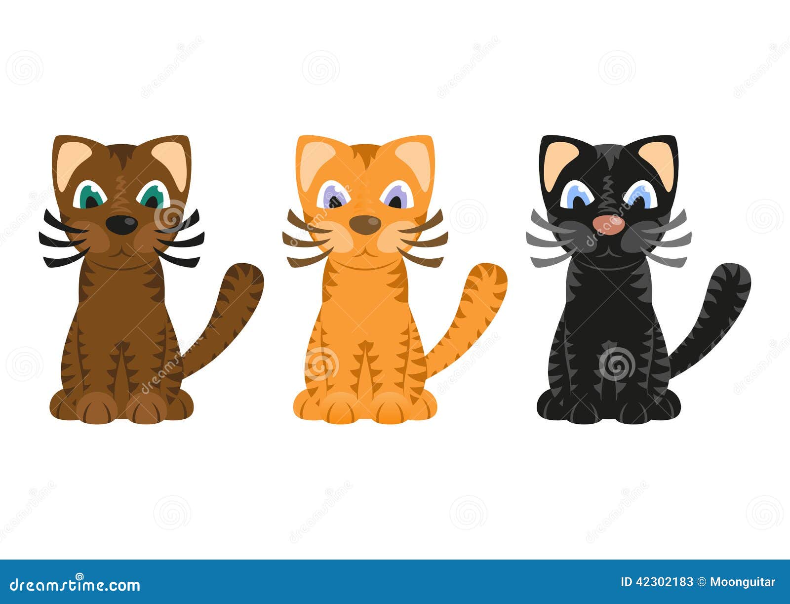 Cartoon tiger cats, vector stock vector. Illustration of domestic ...