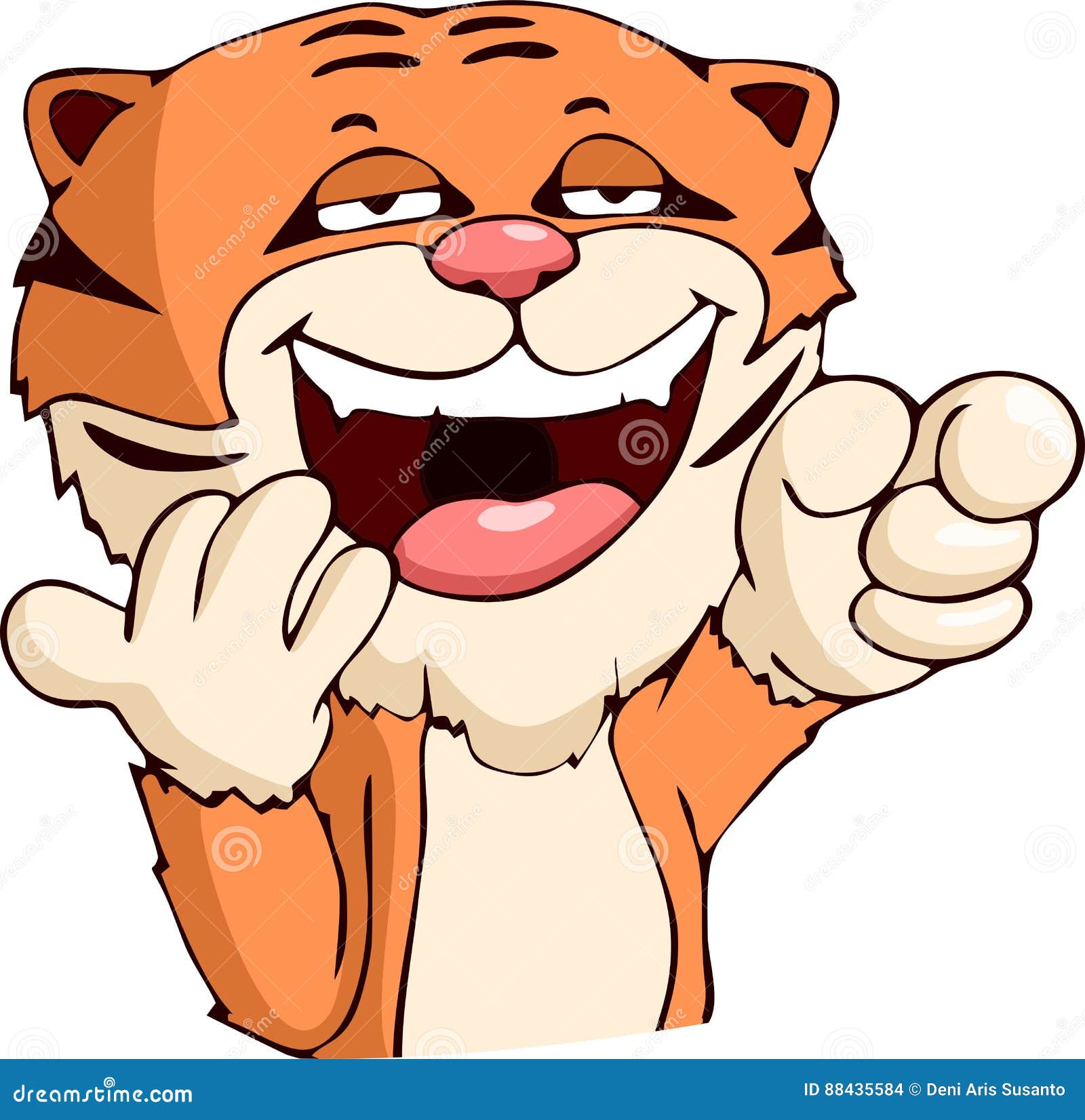Cartoon tiger laugh stock vector. Illustration of girl - 88435584