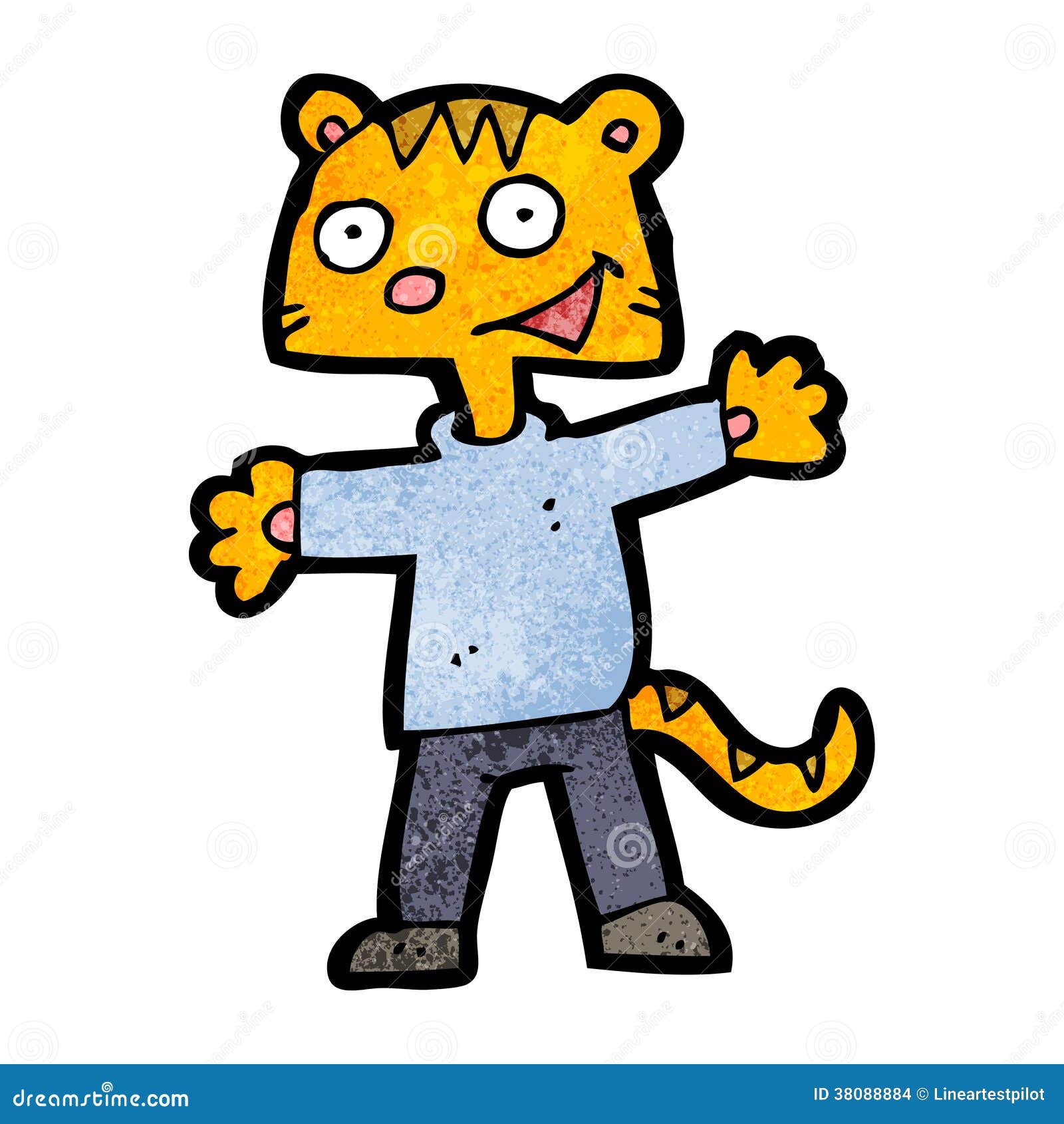 Cartoon tiger stock vector. Illustration of doodle, texture - 38088884