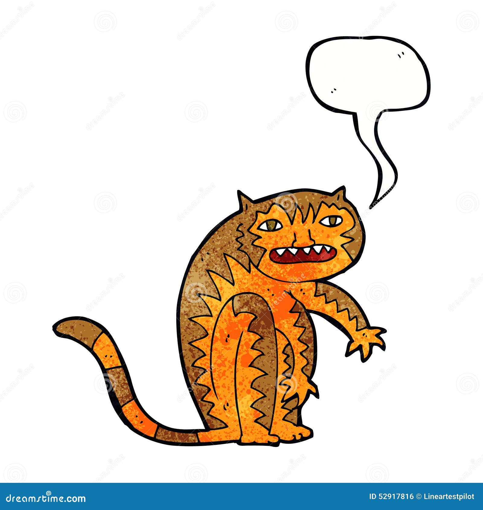 Cartoon Tiger with Speech Bubble Stock Illustration - Illustration of ...