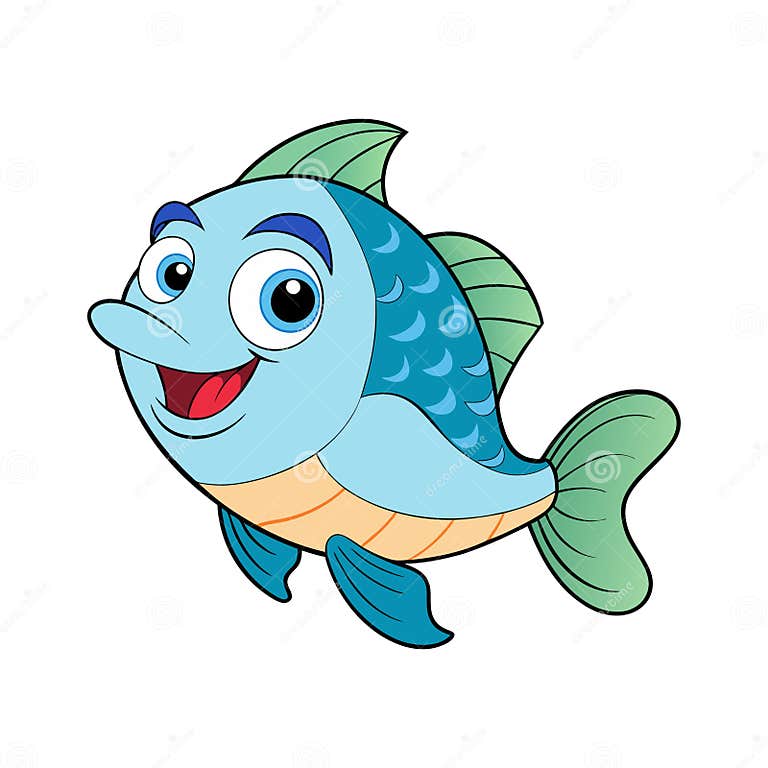 A Cartoon Tilapia Fish stock vector. Illustration of background - 350620521
