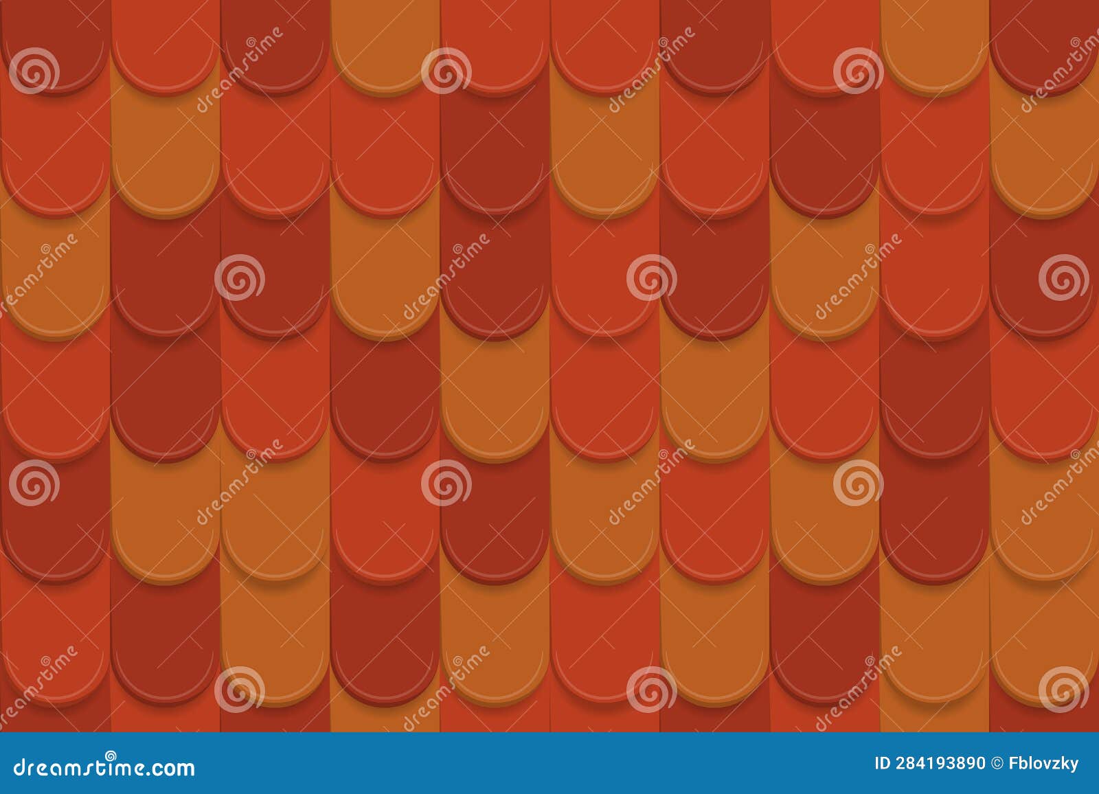 Cartoon Tile Roof Texture, Seamless Pattern Stock Vector - Illustration ...
