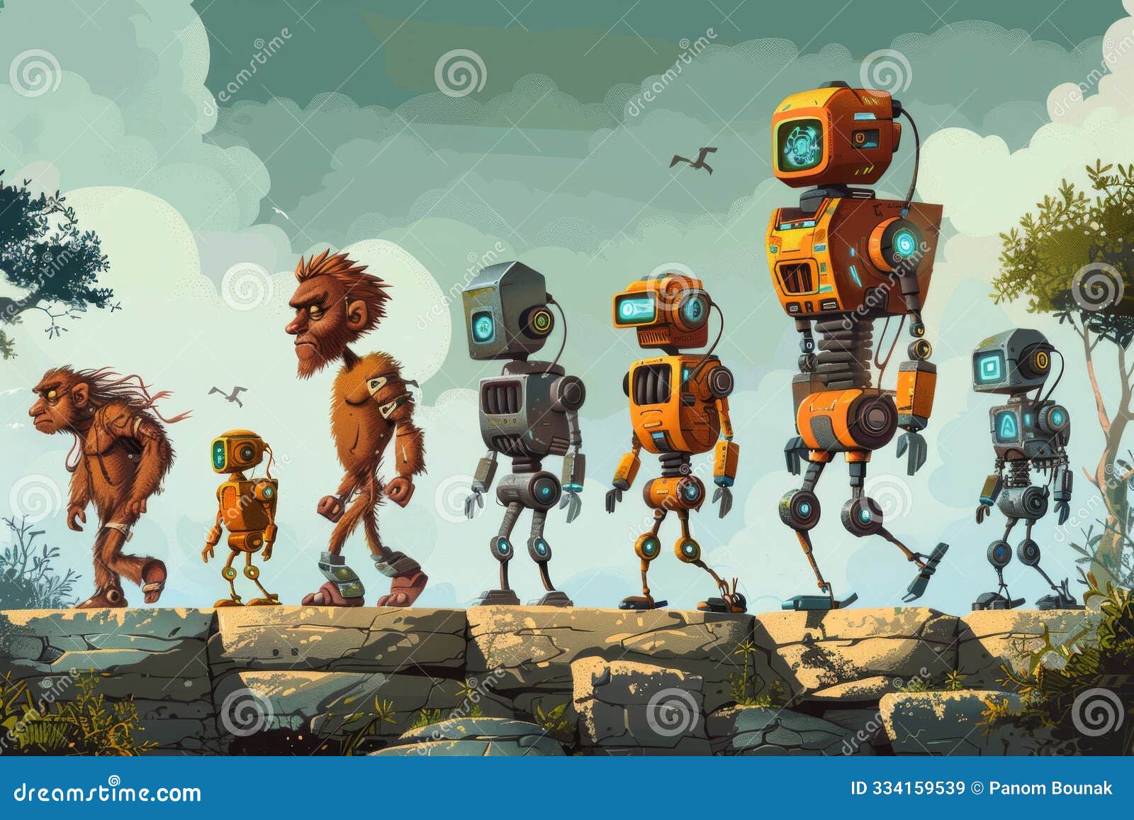 A Cartoon Timeline of Technology Evolution, Starting with a Caveman and ...