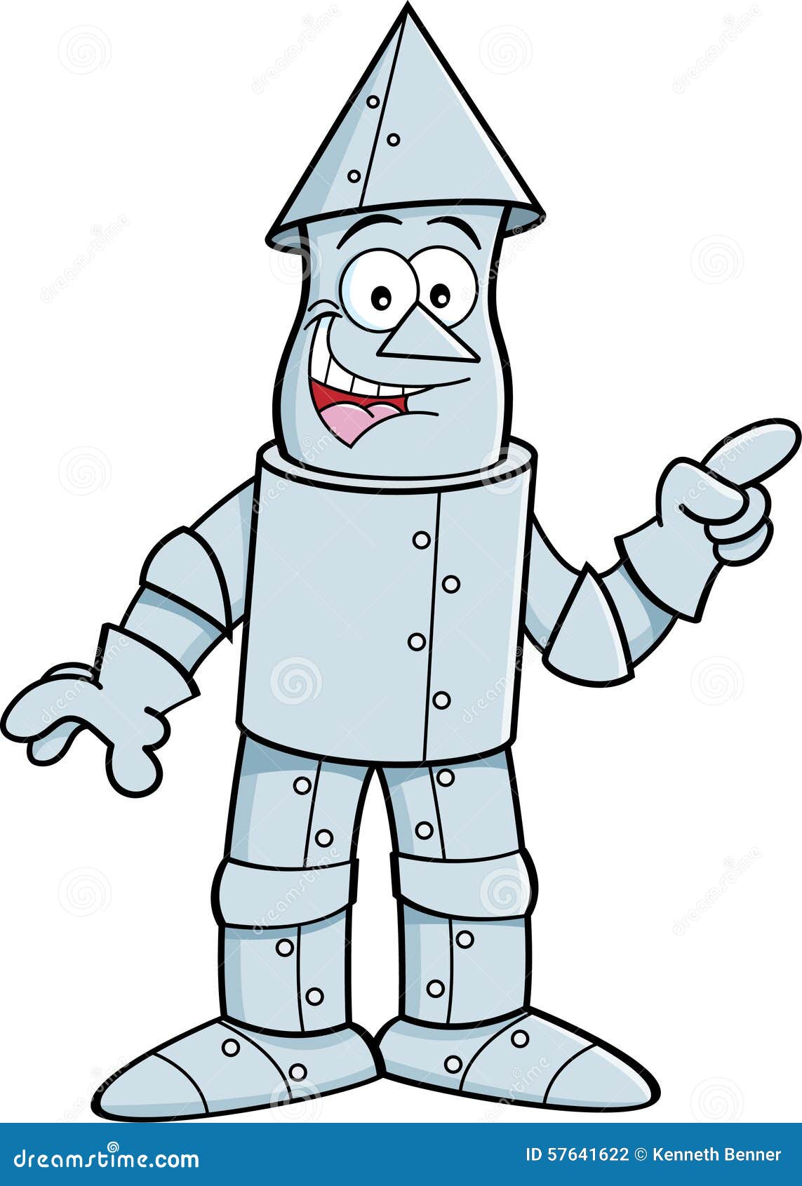 Cartoon tin man pointing. stock vector. Illustration of funny - 57641622