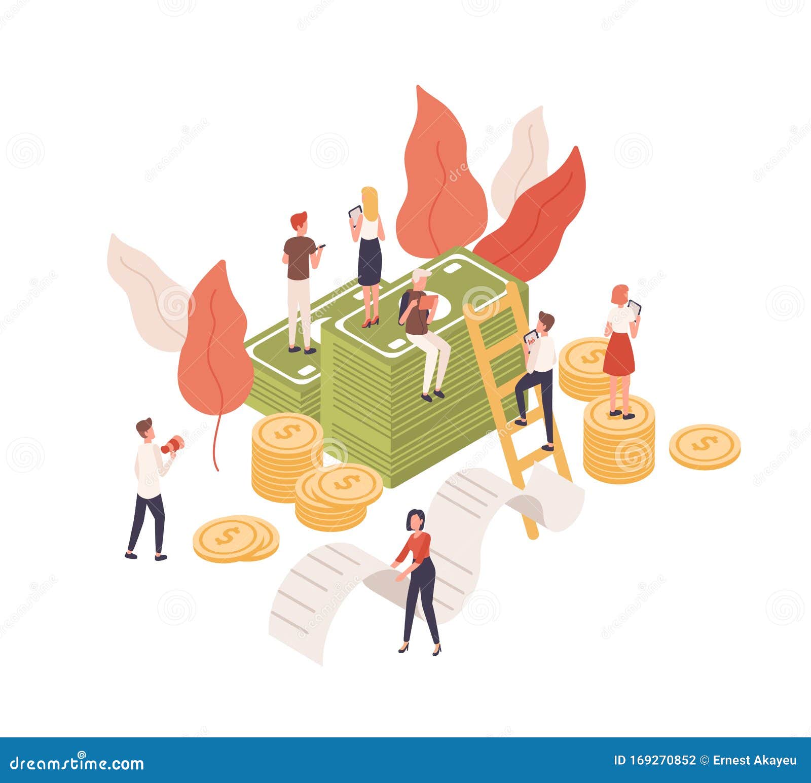 Cartoon Tiny People Working Tablet for Budget Planning Isometric Vector ... Cartoon Tiny People Working Tablet for Budget Planning Isometric Vector ...