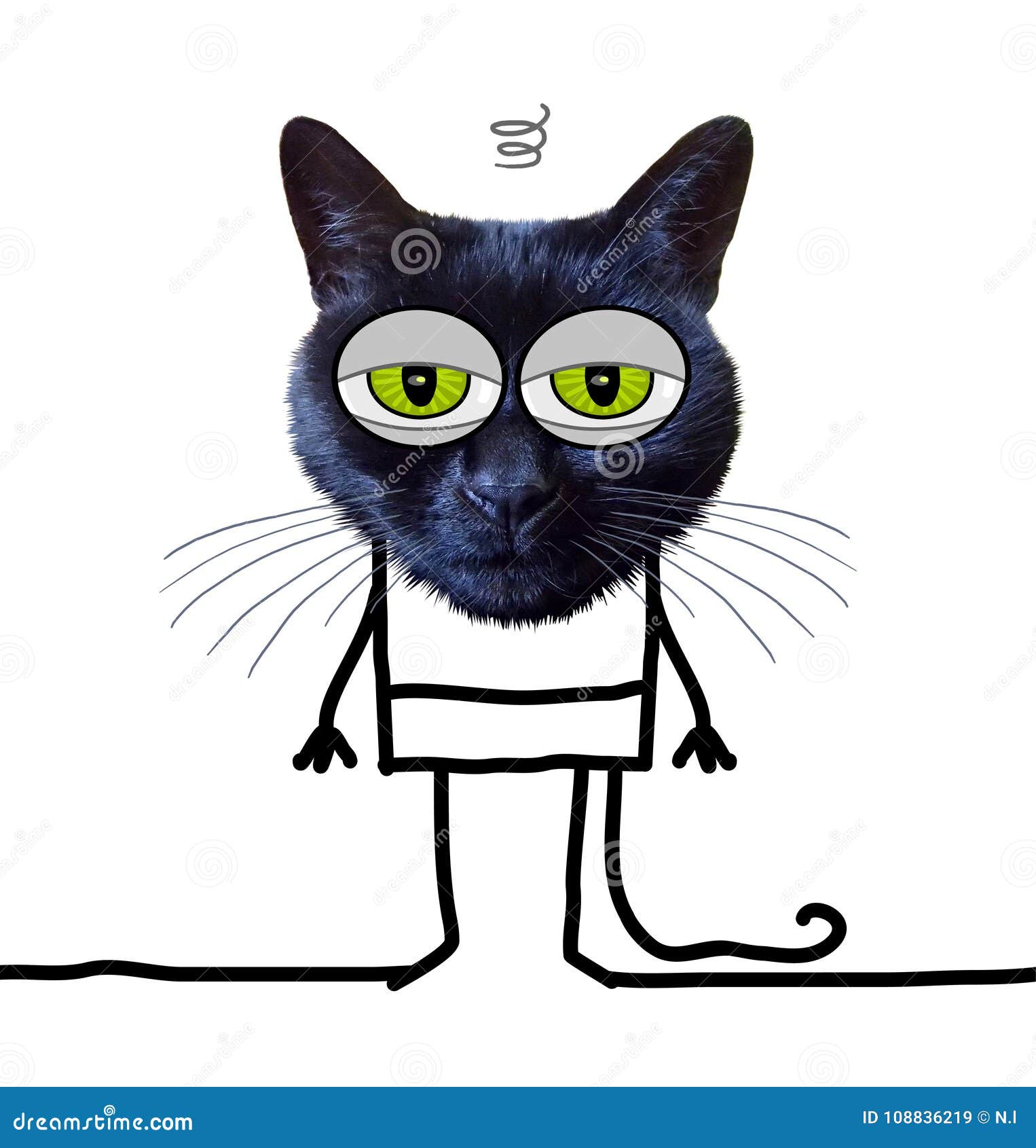 Cartoon Tired Monster Face Showing Tongue. Vector Illustration For ...