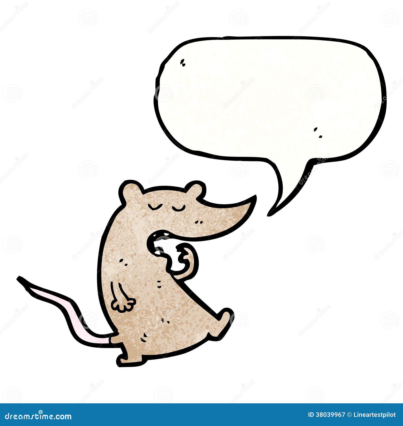 Cartoon Tired Mouse with Speech Bubble Stock Vector - Illustration of ...