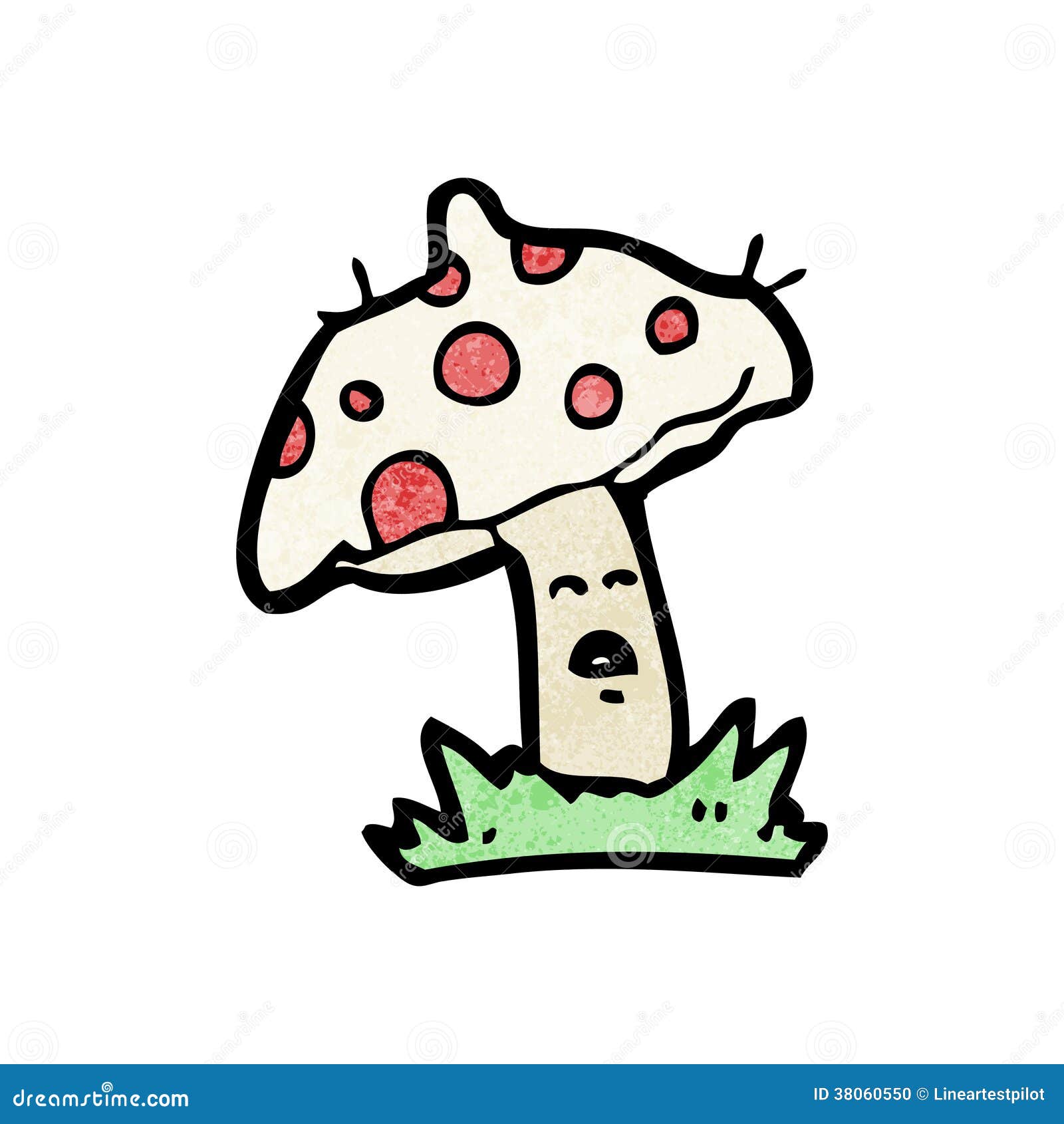 Cartoon toadstool stock vector. Illustration of retro - 38060550