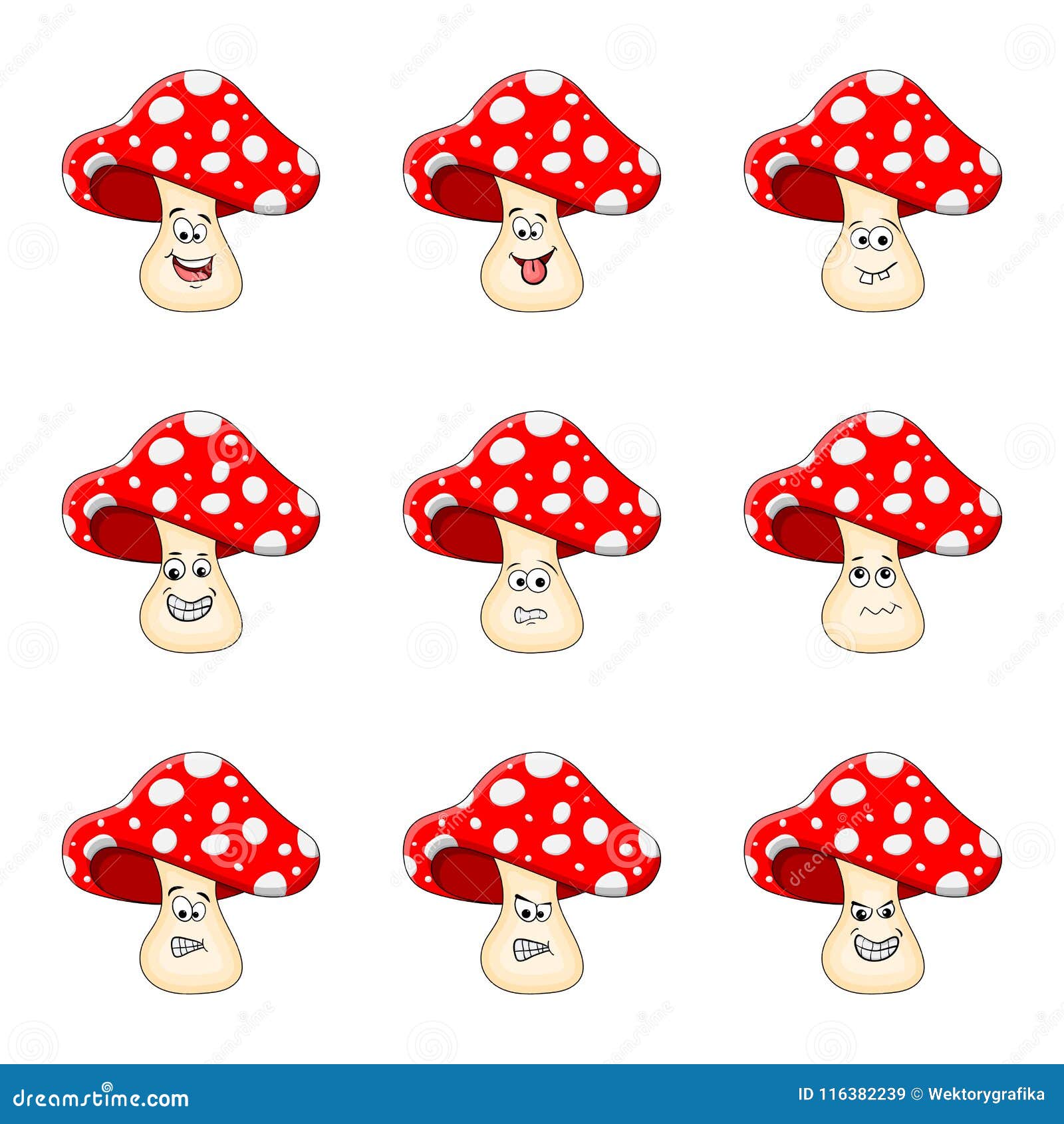 Cartoon Toadstool Silhouette Isolated On White Background Vector ...