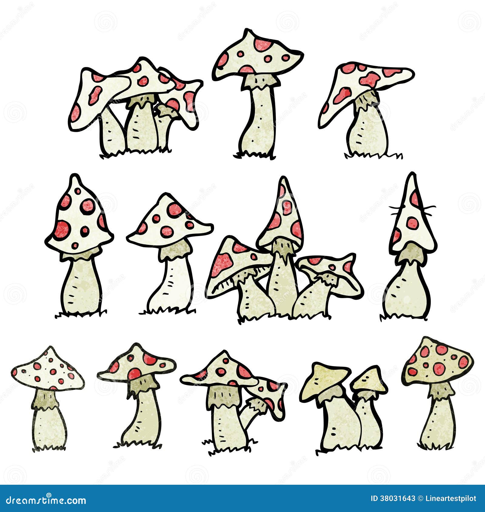 Cartoon Toadstools Collection Stock Vector - Illustration of cartoon ...