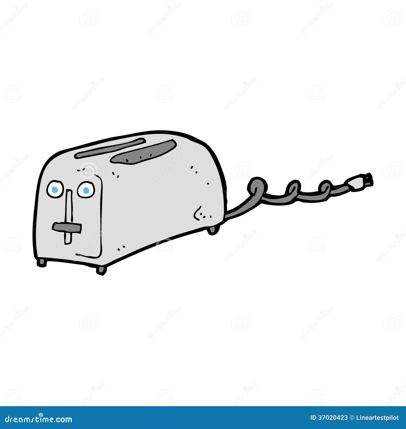 Cartoon toaster stock vector. Illustration of happy, cute - 37020423