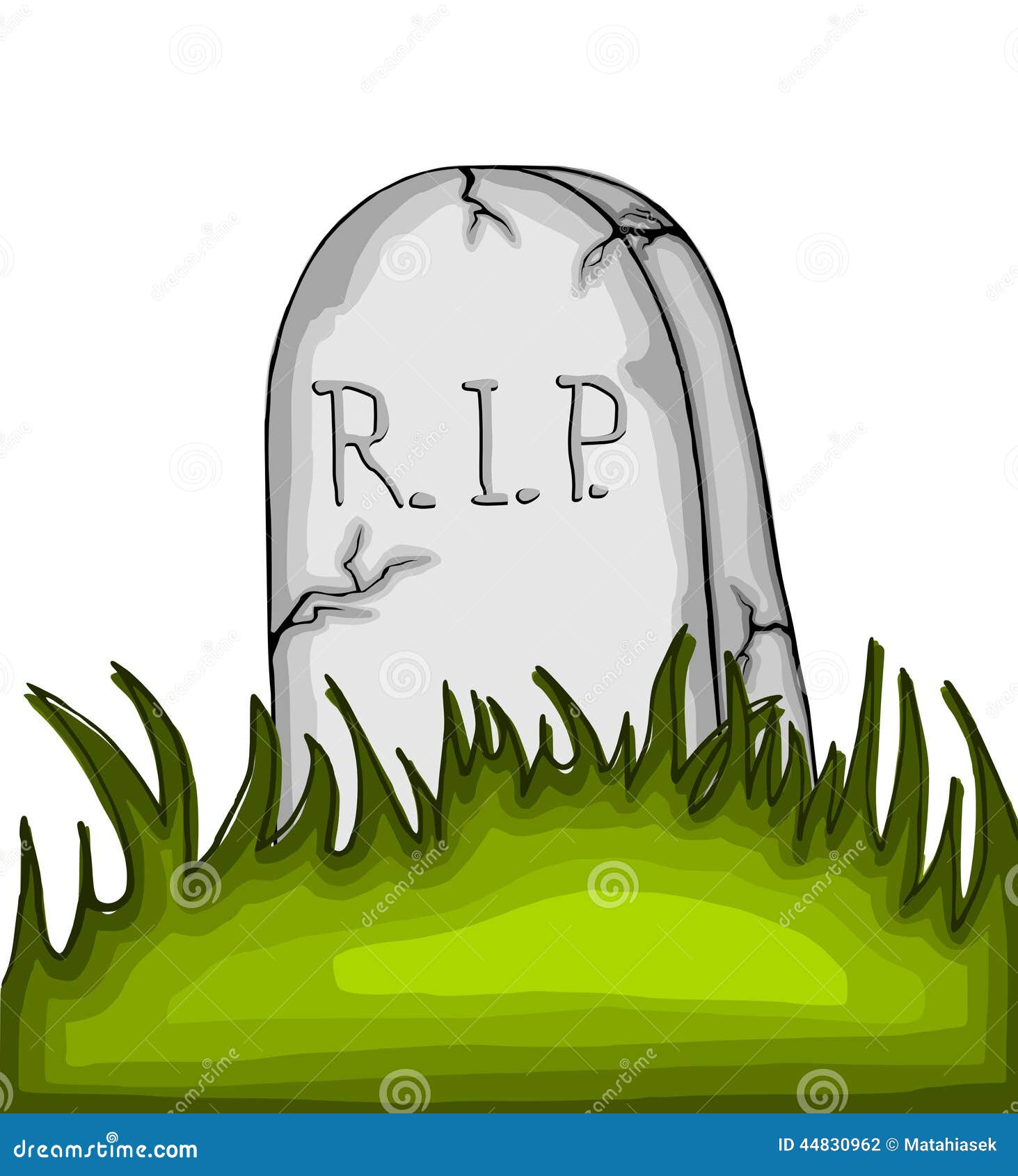 Cartoon Tombstone With RIP Illustration Of A Funny Cartoon Halloween ...