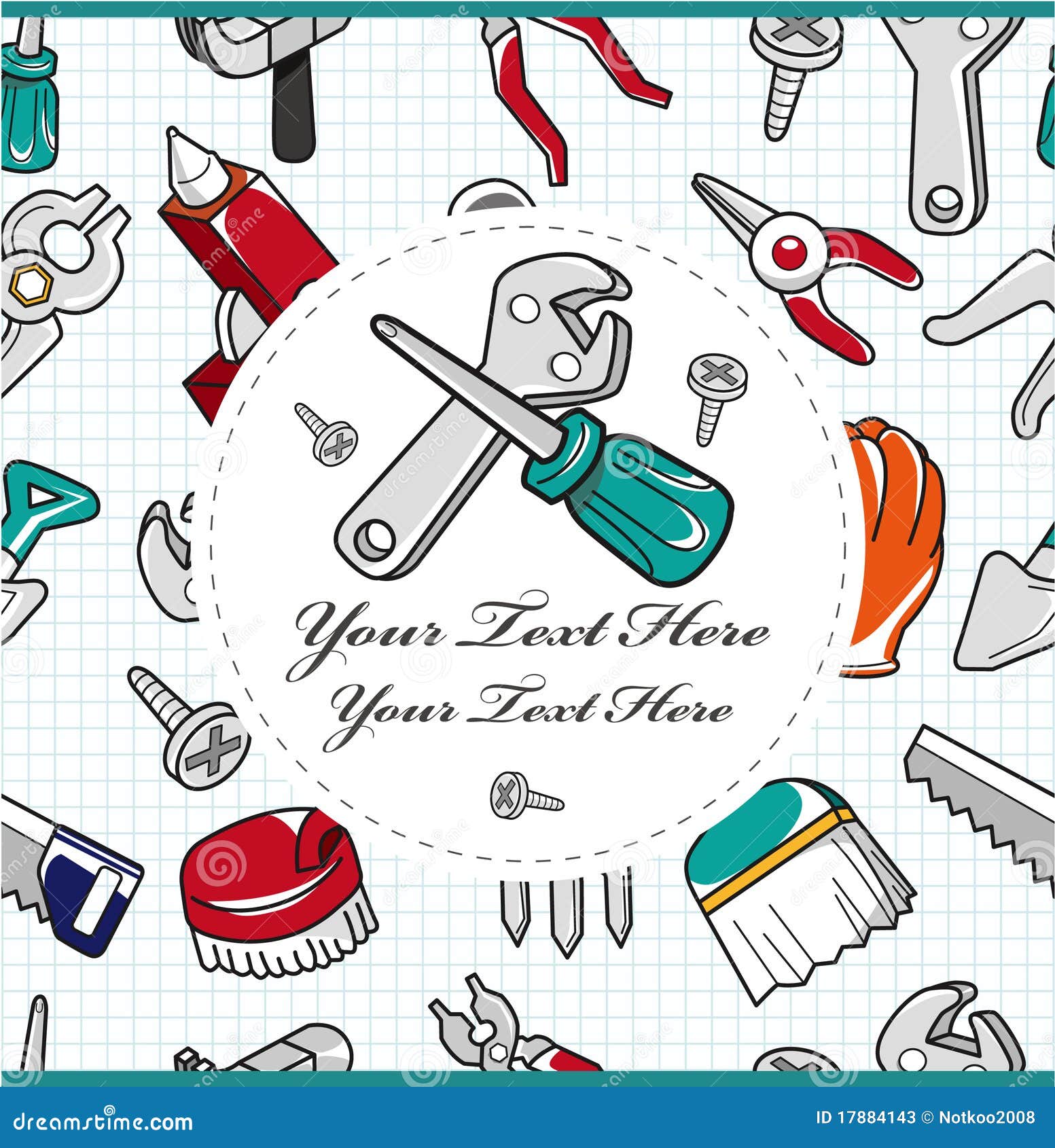 Cartoon tool card stock vector. Illustration of axes - 17884143