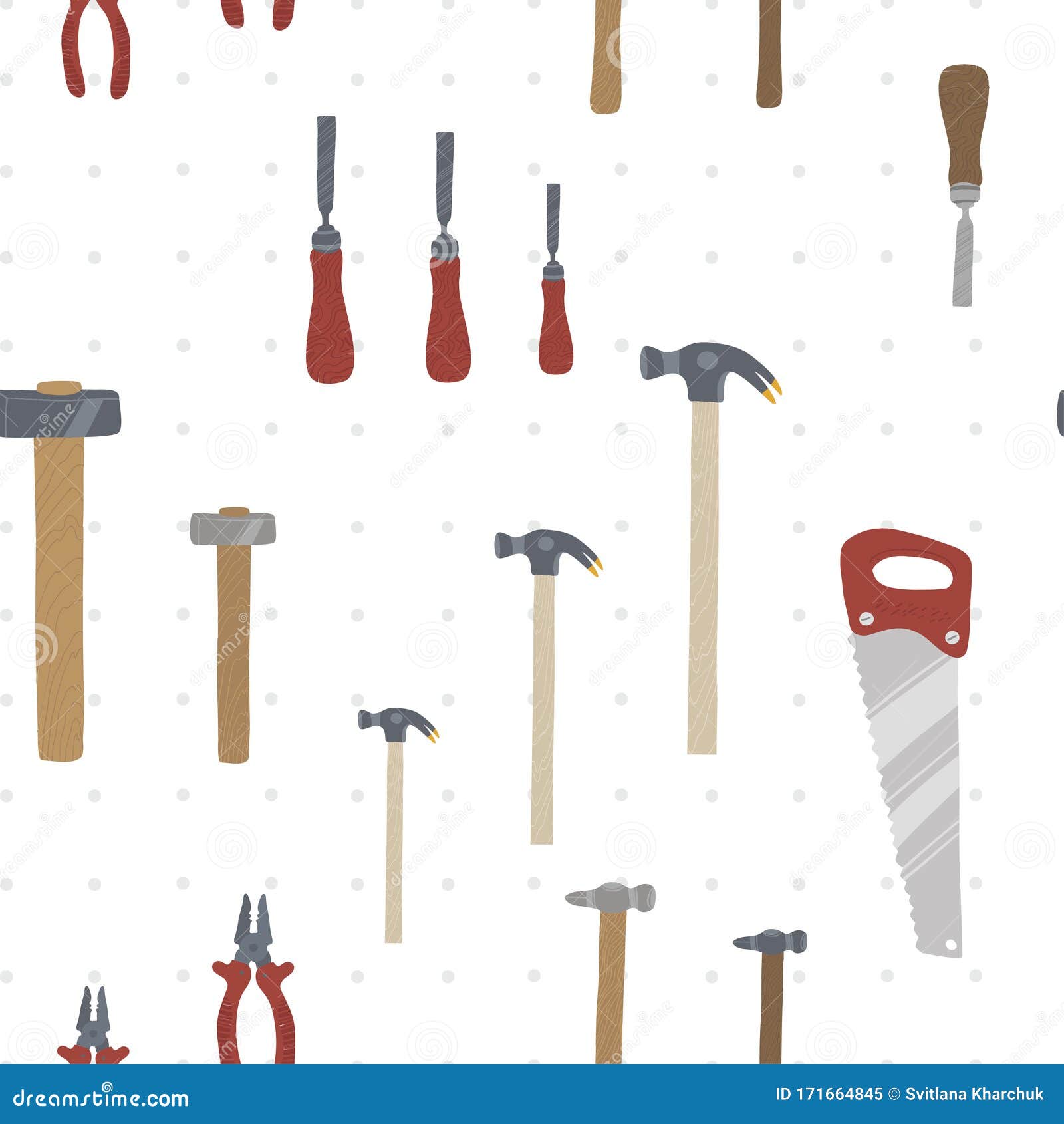 Cartoon Tools Background - Seamless Vector Texture with Hardware ...