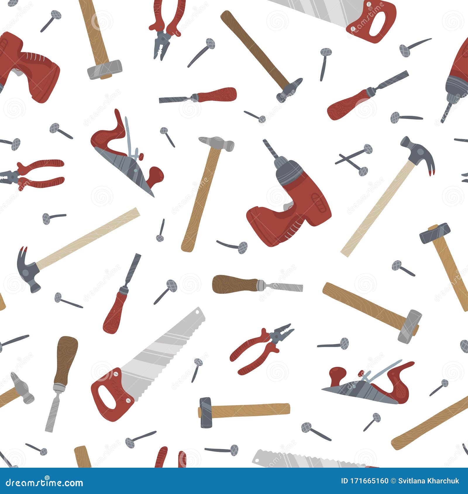 Cartoon Tools Background - Seamless Vector Texture with Hardware ...