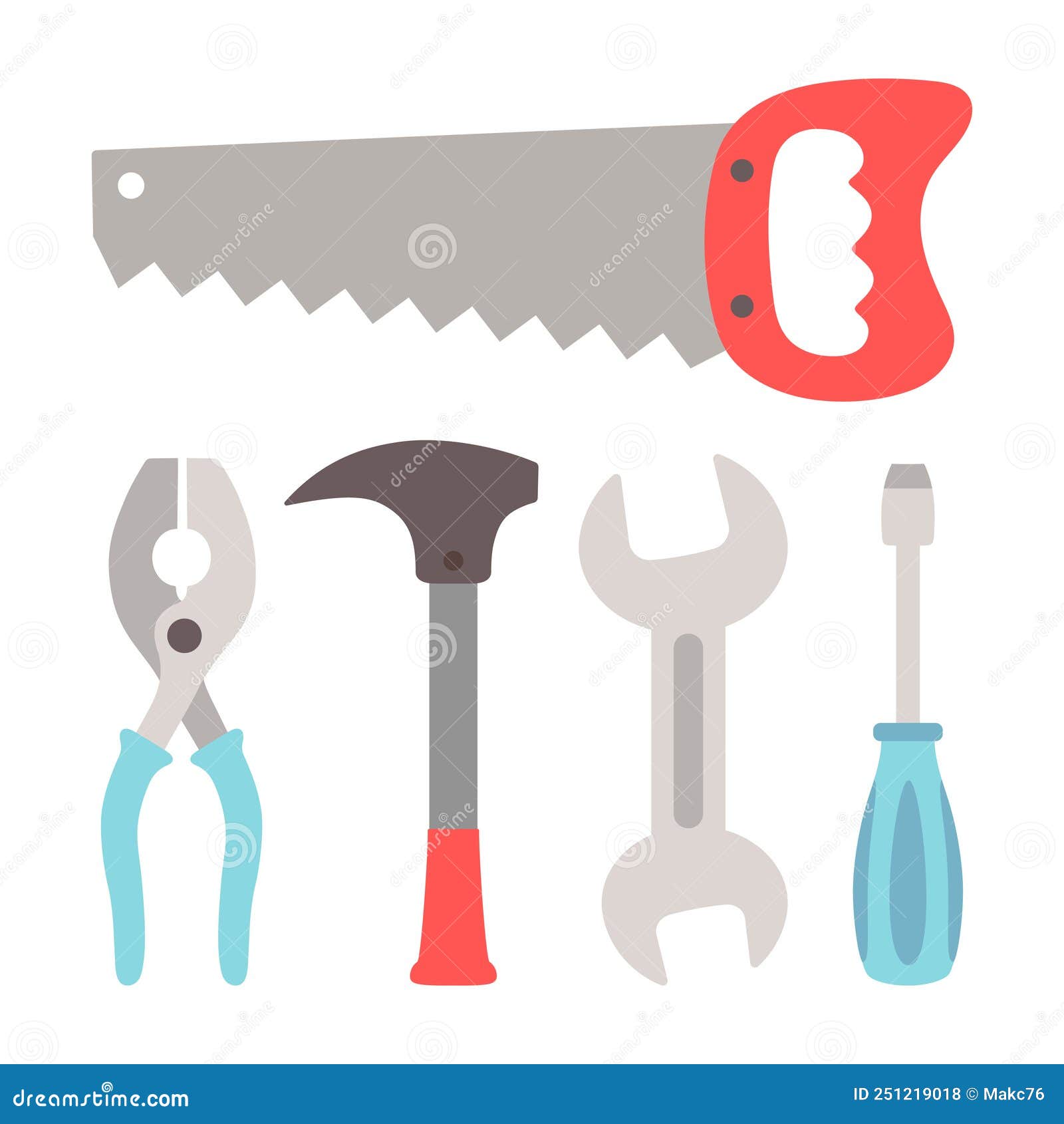 Cartoon Tools Set for Repair in Flat Style Stock Vector - Illustration ...
