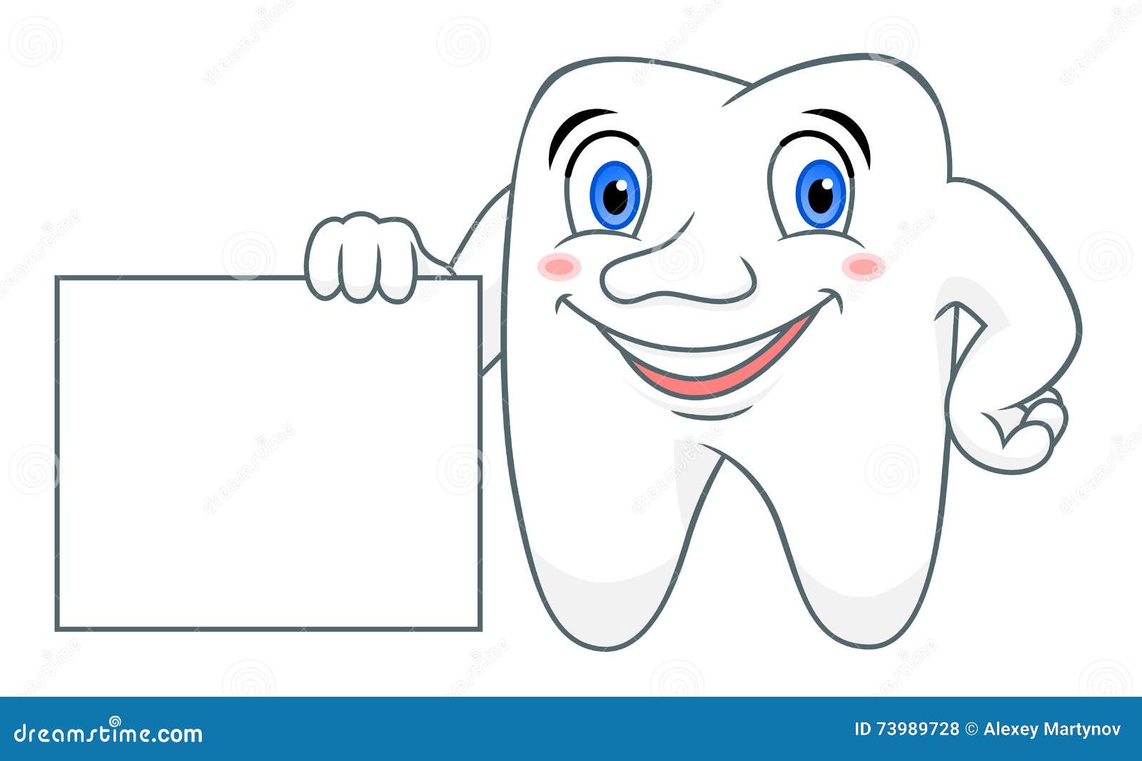 Cartoon tooth with blank stock vector. Illustration of molar - 73989728