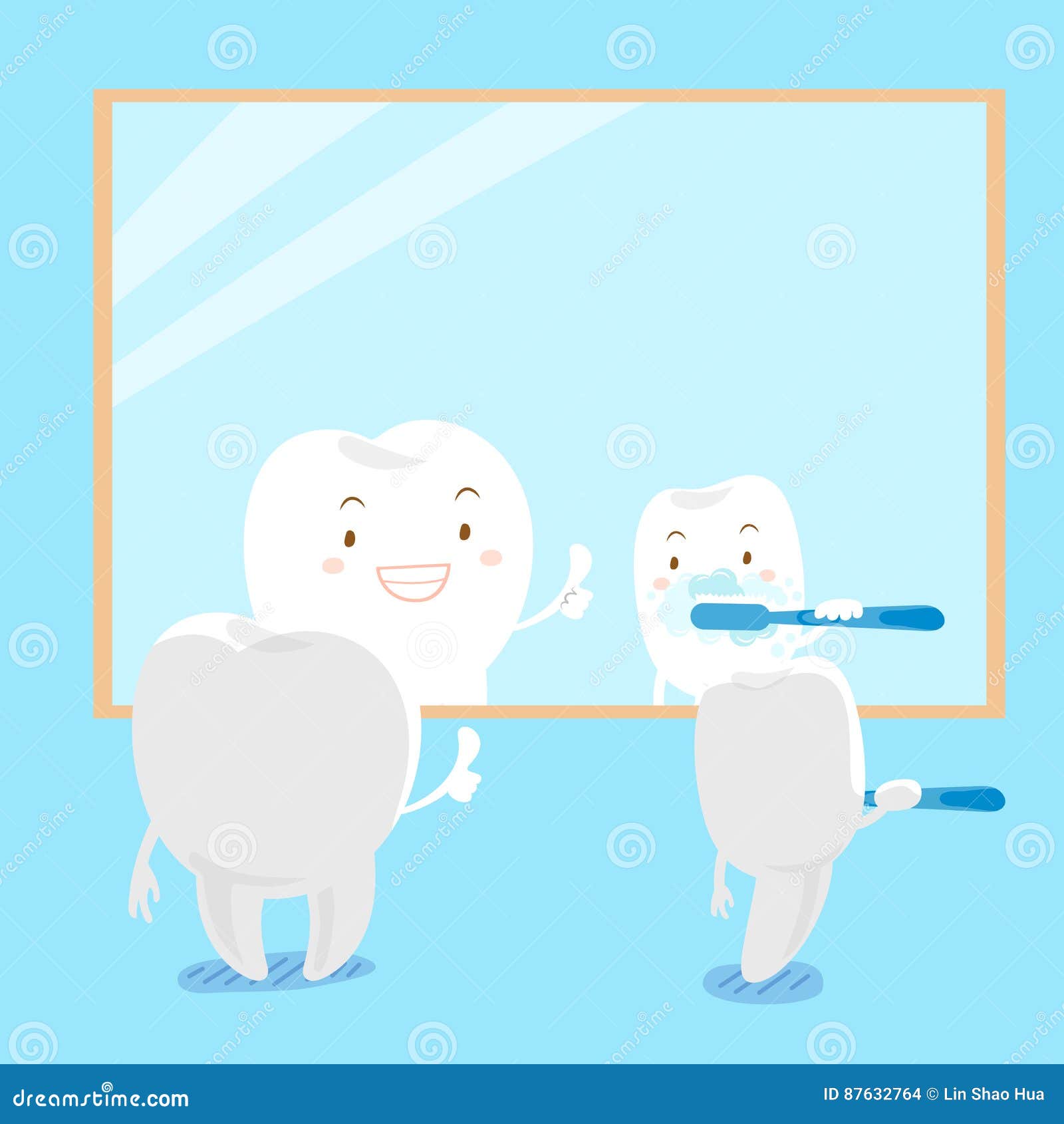 Cartoon tooth brush stock illustration. Illustration of baby - 87632764