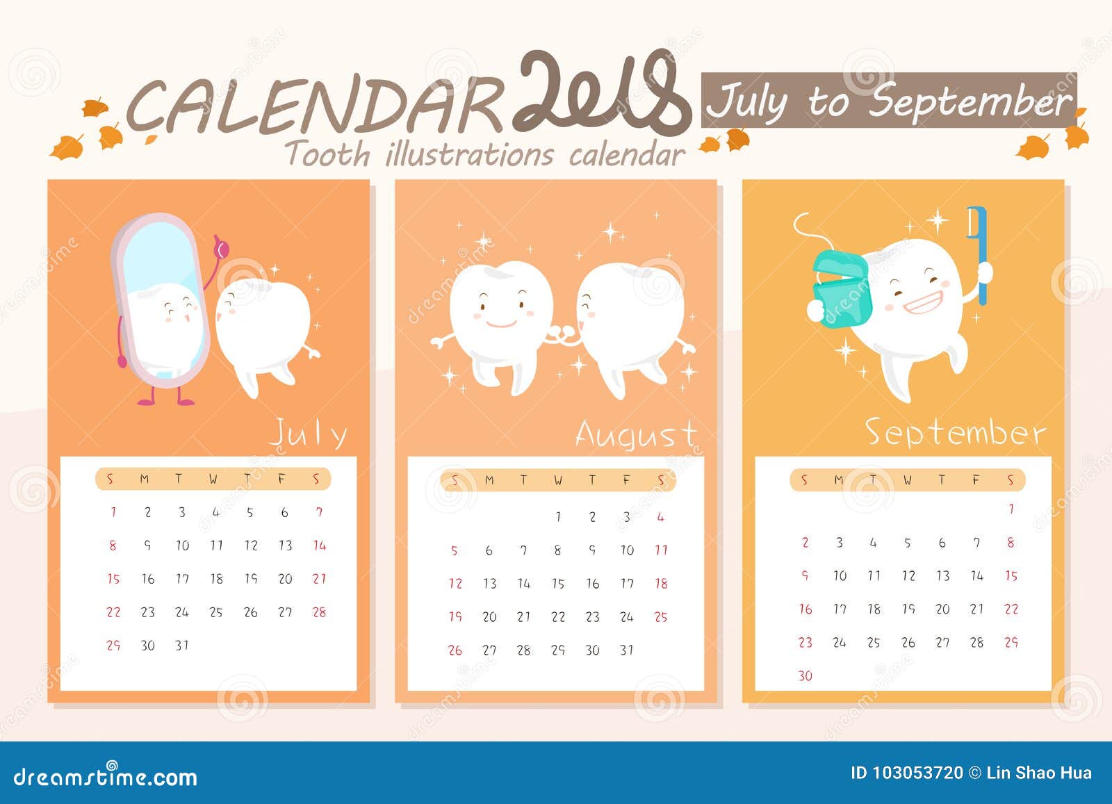 Cartoon Tooth with Calendar Stock Vector - Illustration of healthcare ...