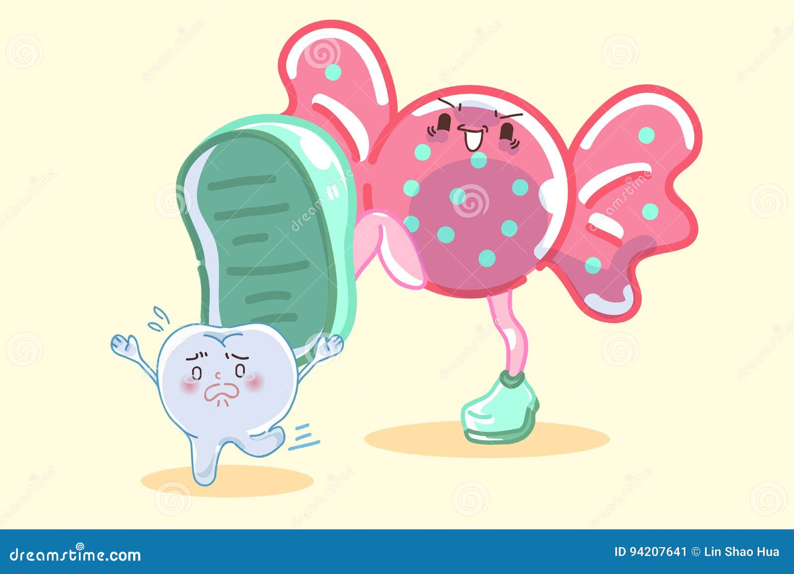 Cartoon tooth decay stock illustration. Illustration of headache - 94207641