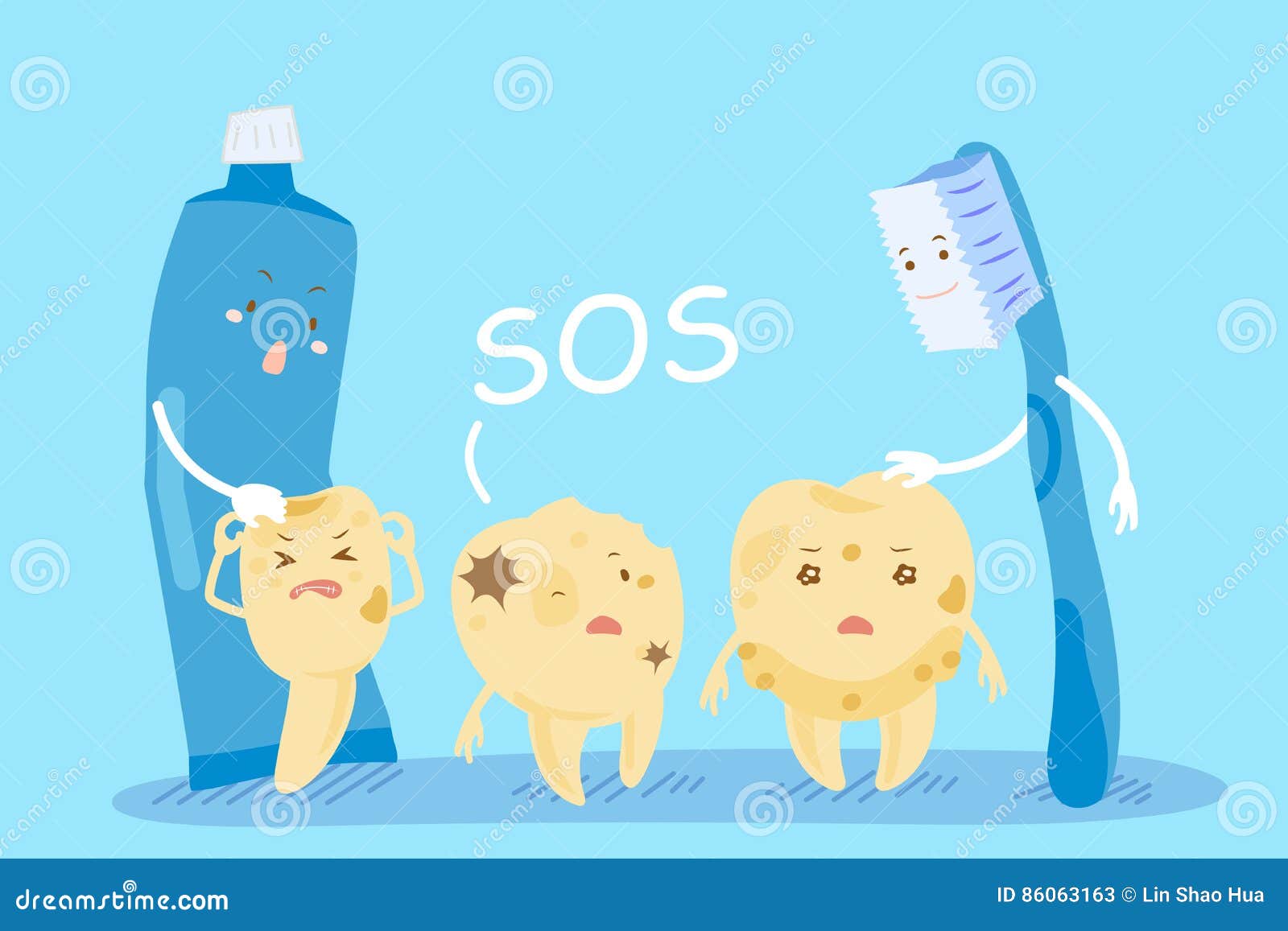 Cartoon Tooth Decay Problem Stock Vector - Illustration of medical ...