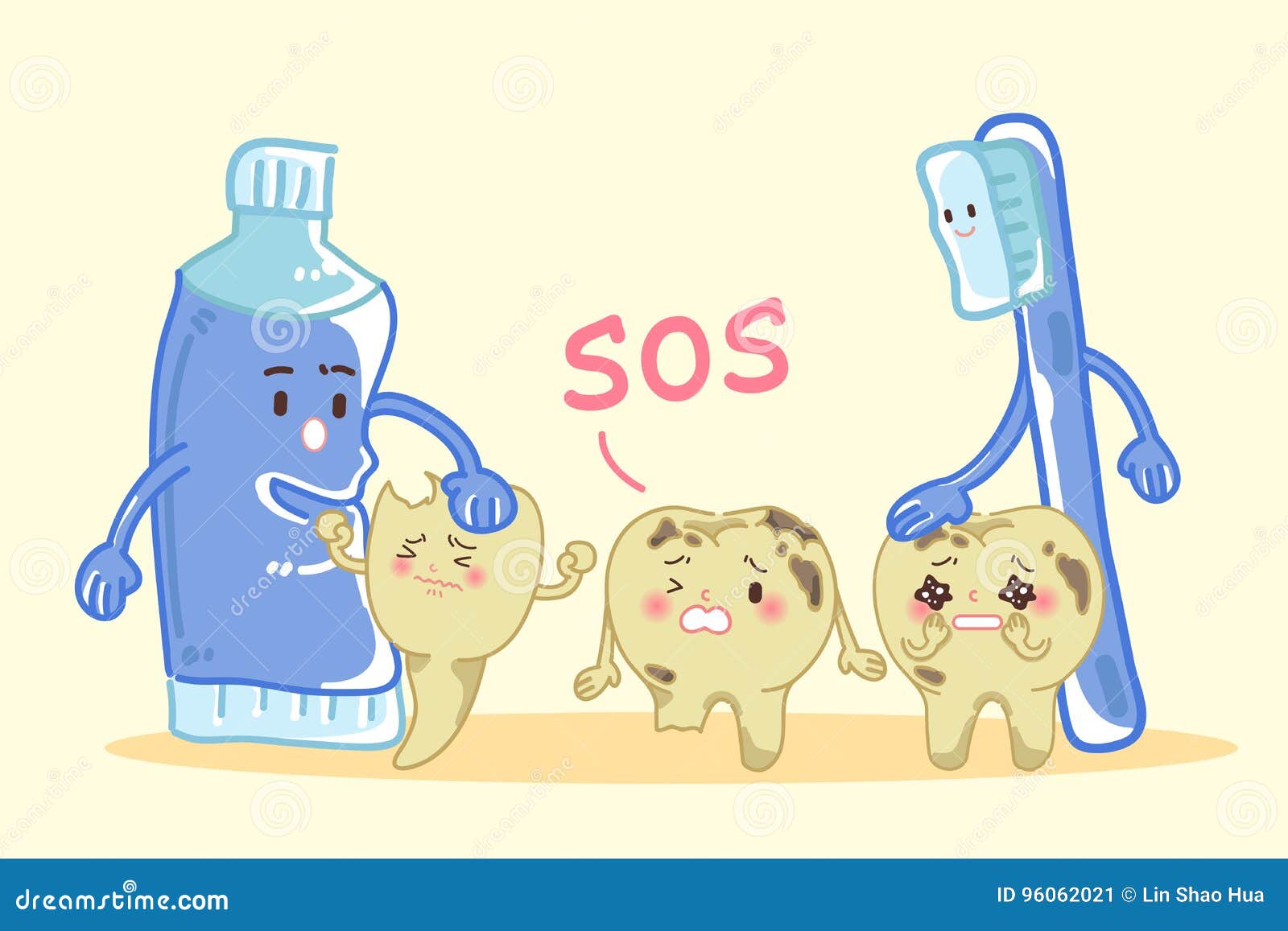 Cartoon Tooth Decay Problem Stock Vector - Illustration of hygiene ...