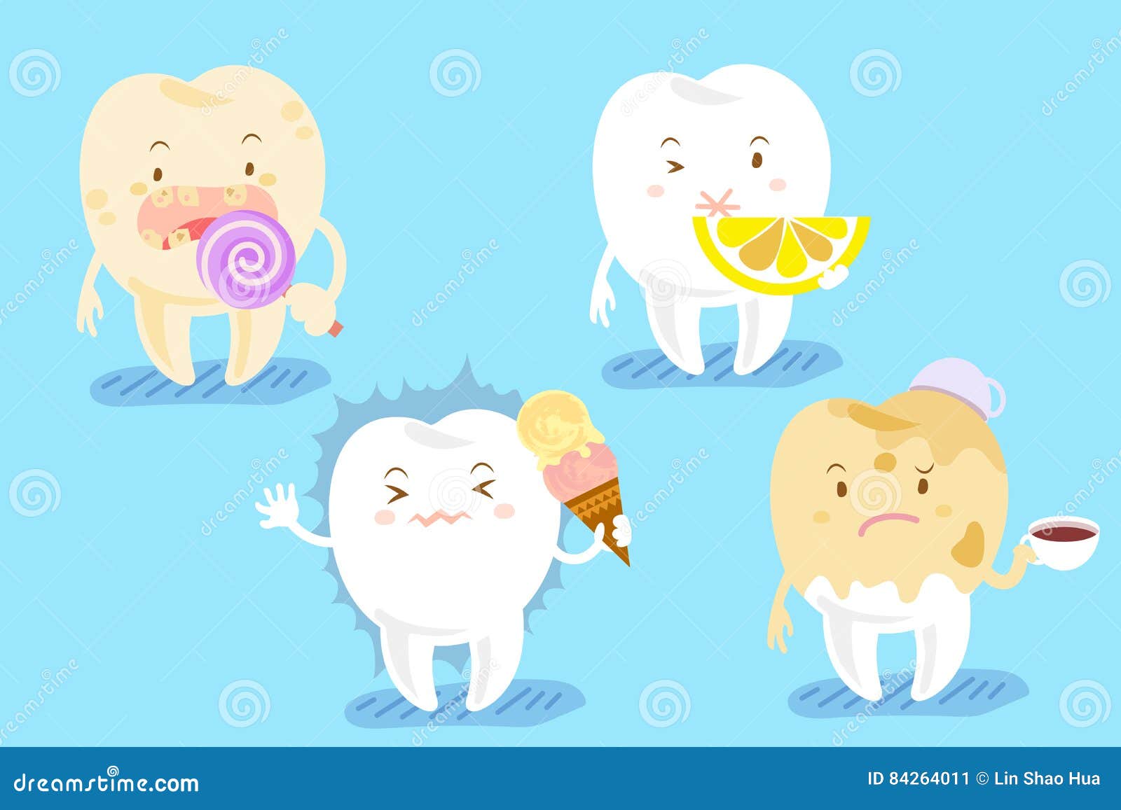 Cartoon Tooth with Different Problems Stock Vector - Illustration of ...