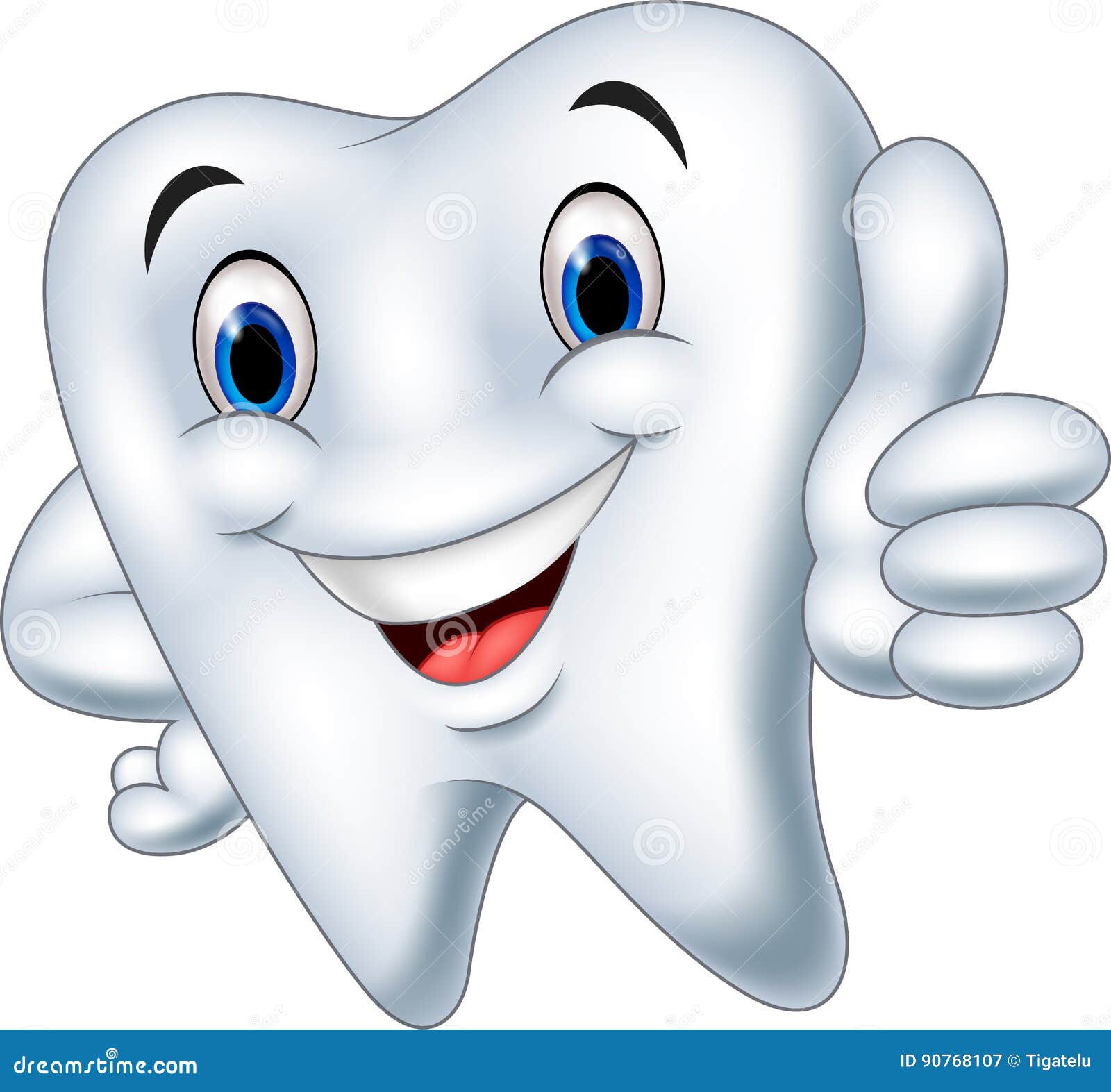 Cartoon Tooth Giving Thumb Up Stock Vector - Illustration of paste ...
