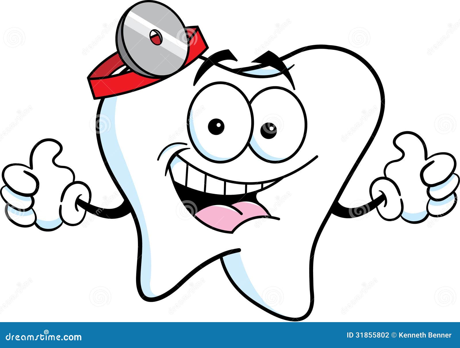 Cartoon Tooth Giving Thumbs Up Stock Vector - Illustration of tooth ...