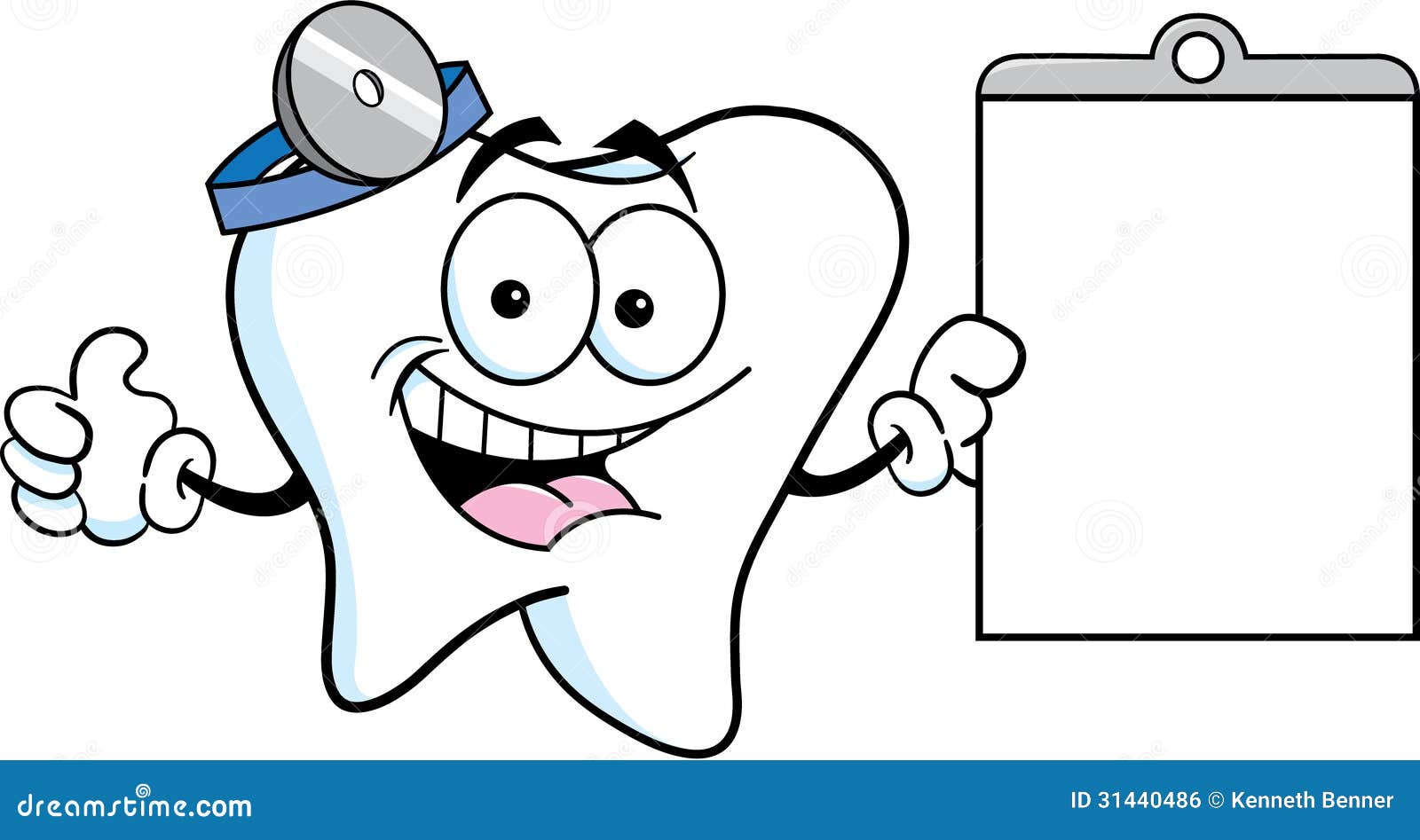 Cartoon Tooth Holding a Chart Stock Vector - Illustration of vector ...