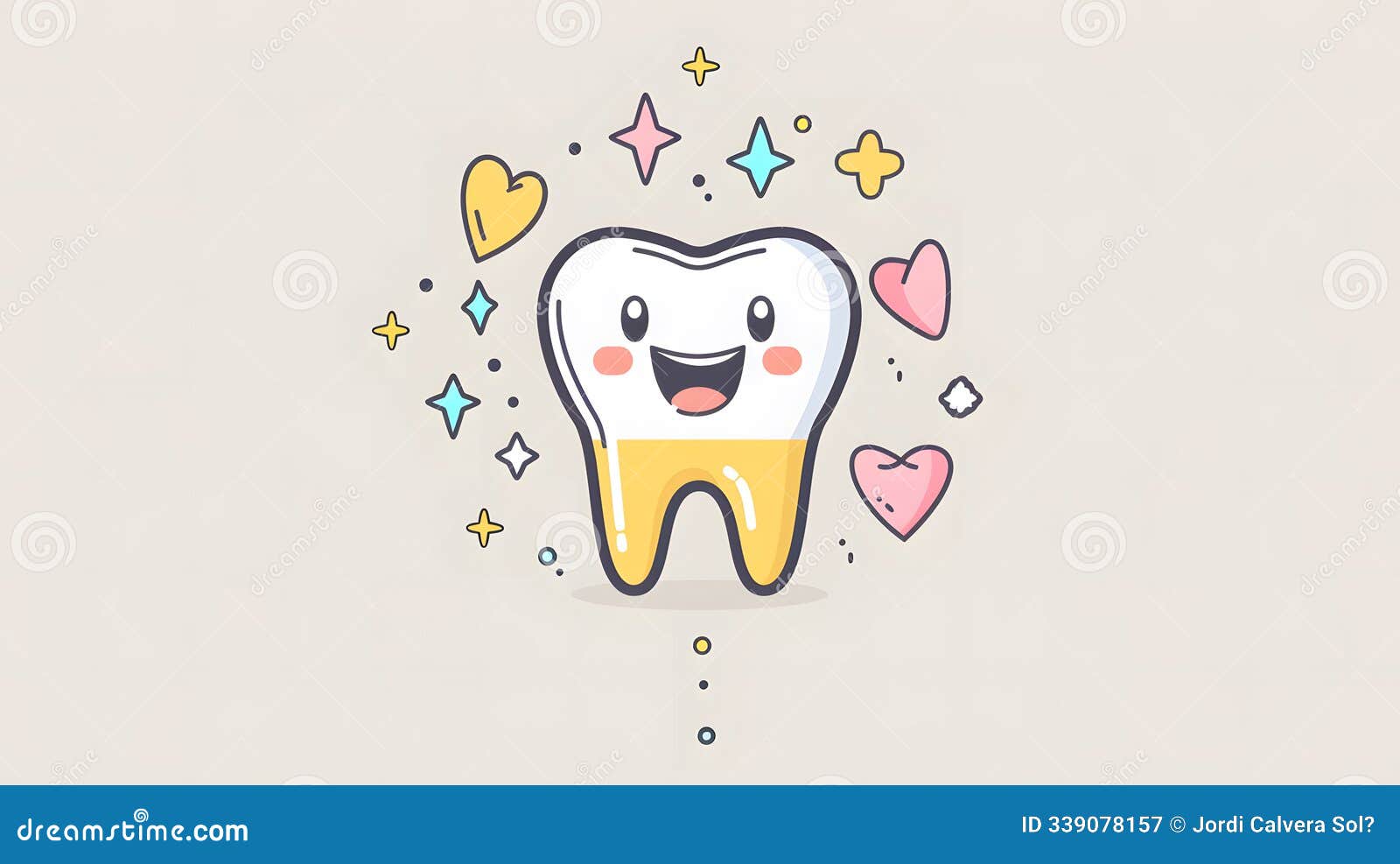 Cartoon Tooth Icon Vector Design. Illustration Stock Illustration ...