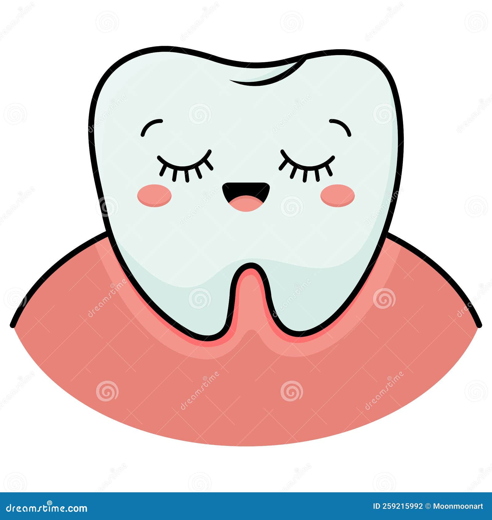 Cartoon Tooth Illustration. Happy Sleeping Tooth Stock Vector ...