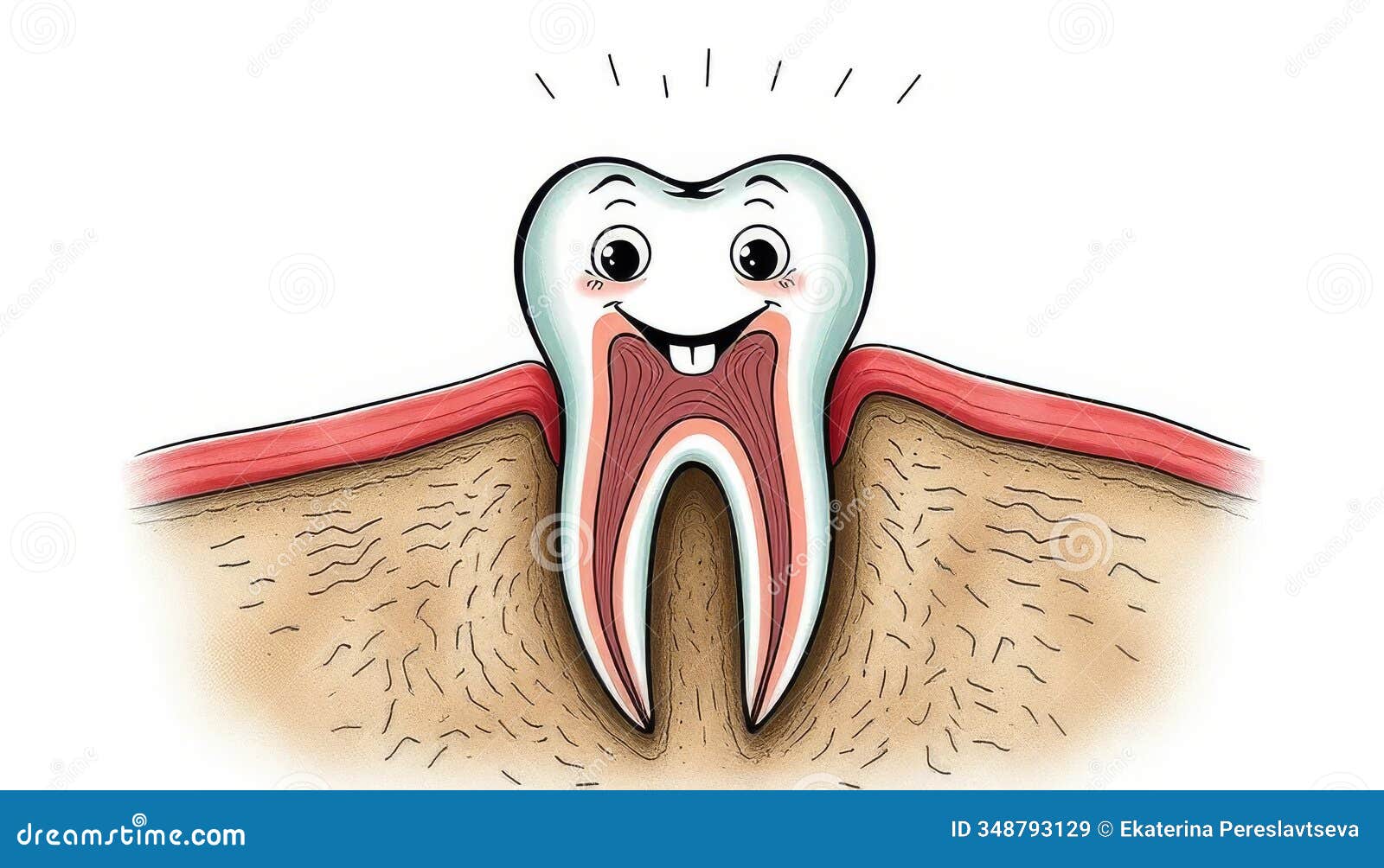 Cartoon Tooth with a Smile on it Stock Image - Image of clinic, molar ...