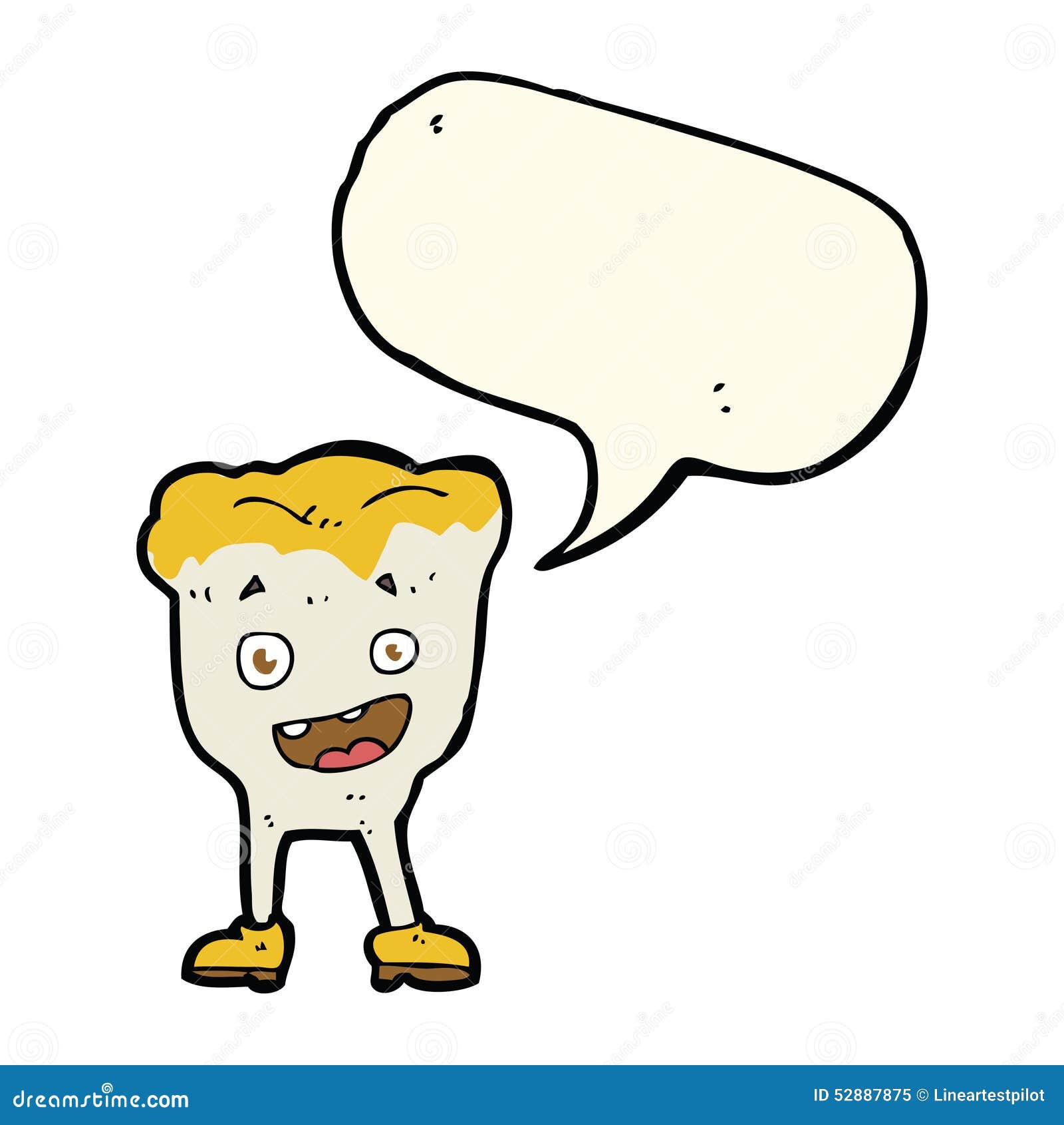 Cartoon Tooth with Speech Bubble Stock Illustration - Illustration of ...
