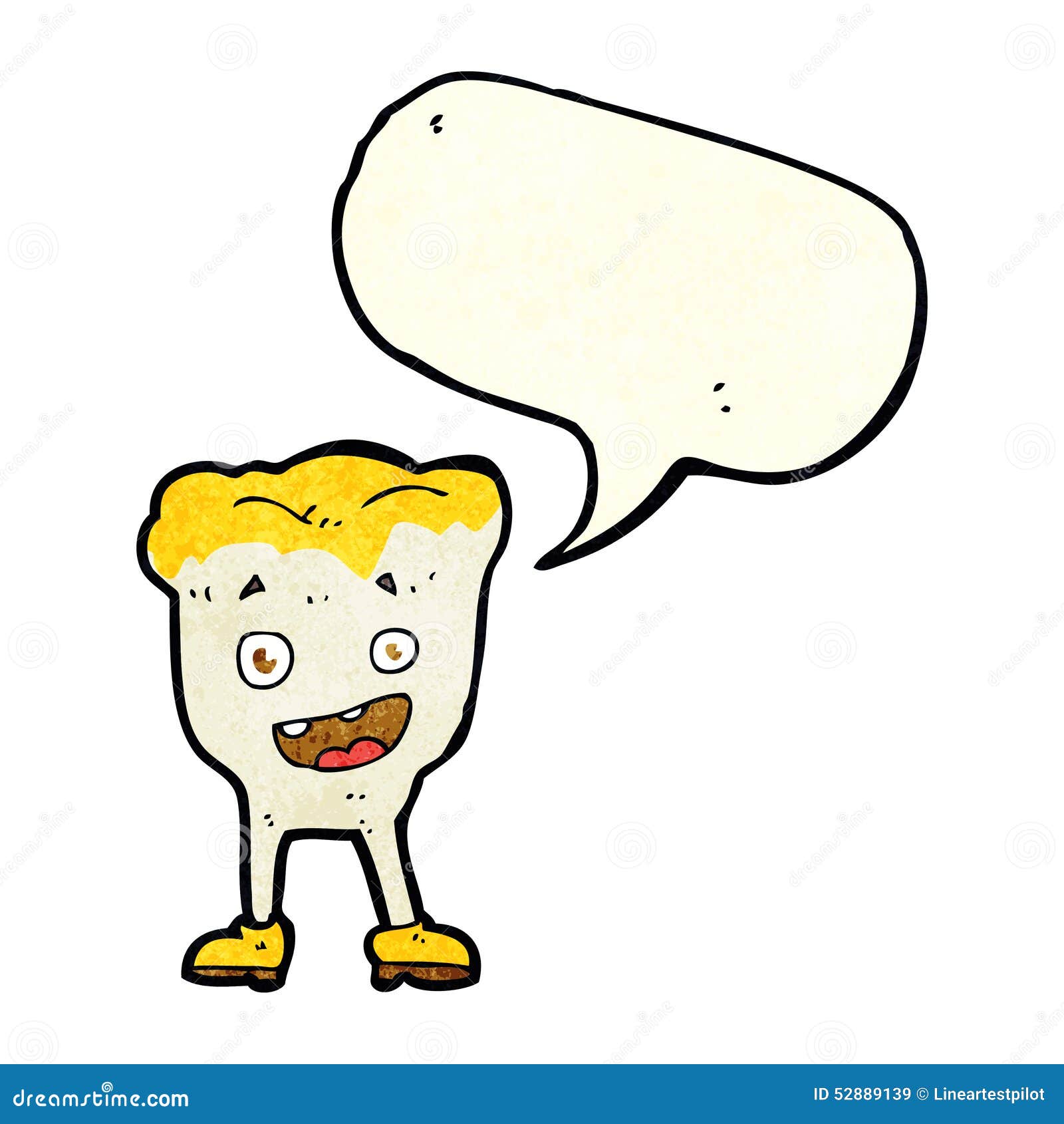 Cartoon Tooth with Speech Bubble Stock Illustration - Illustration of ...