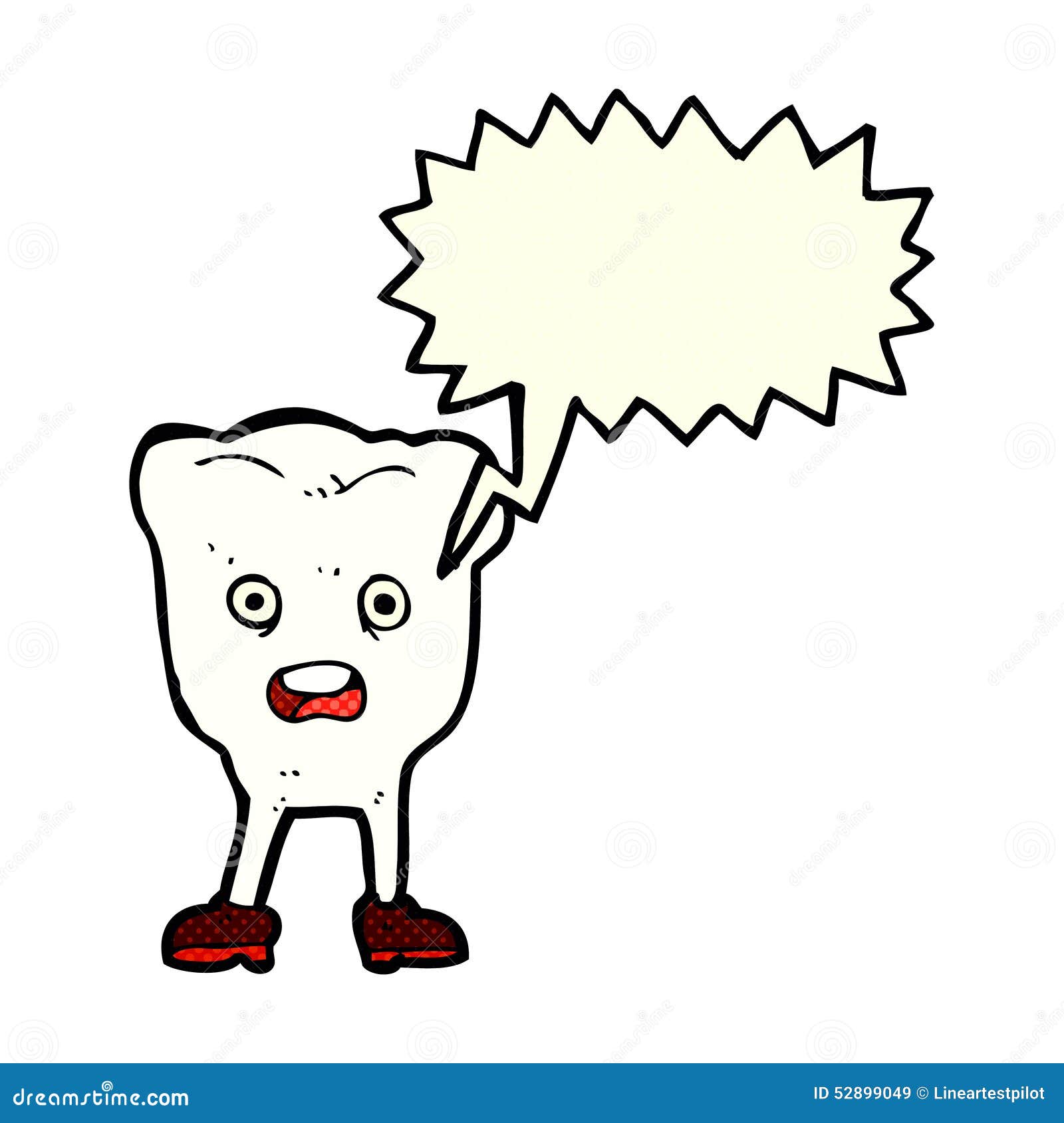 Cartoon Tooth with Speech Bubble Stock Illustration - Illustration of ...