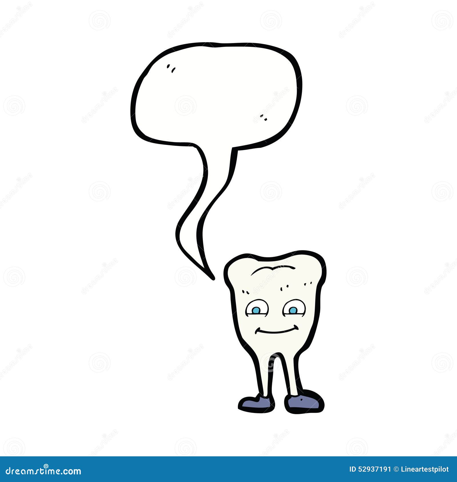 Cartoon Tooth with Speech Bubble Stock Illustration - Illustration of ...