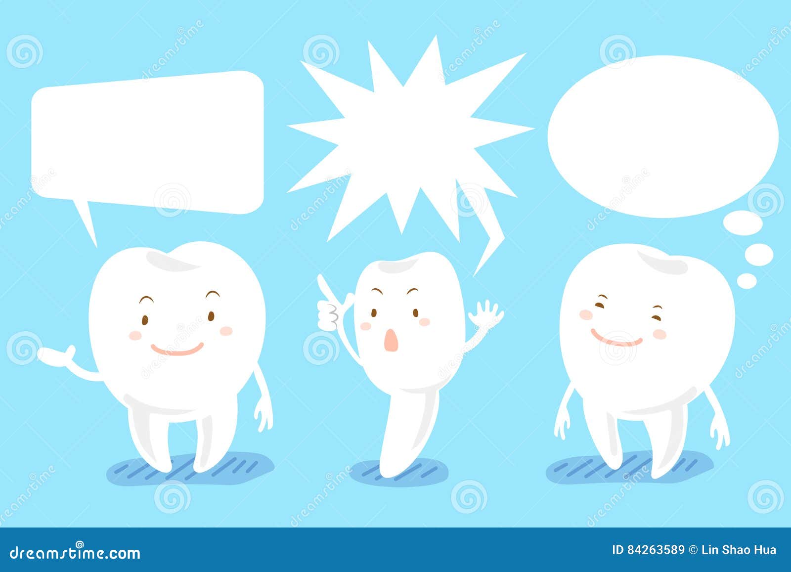 Cartoon Tooth with Speech Bubble Stock Vector - Illustration of clinic ...