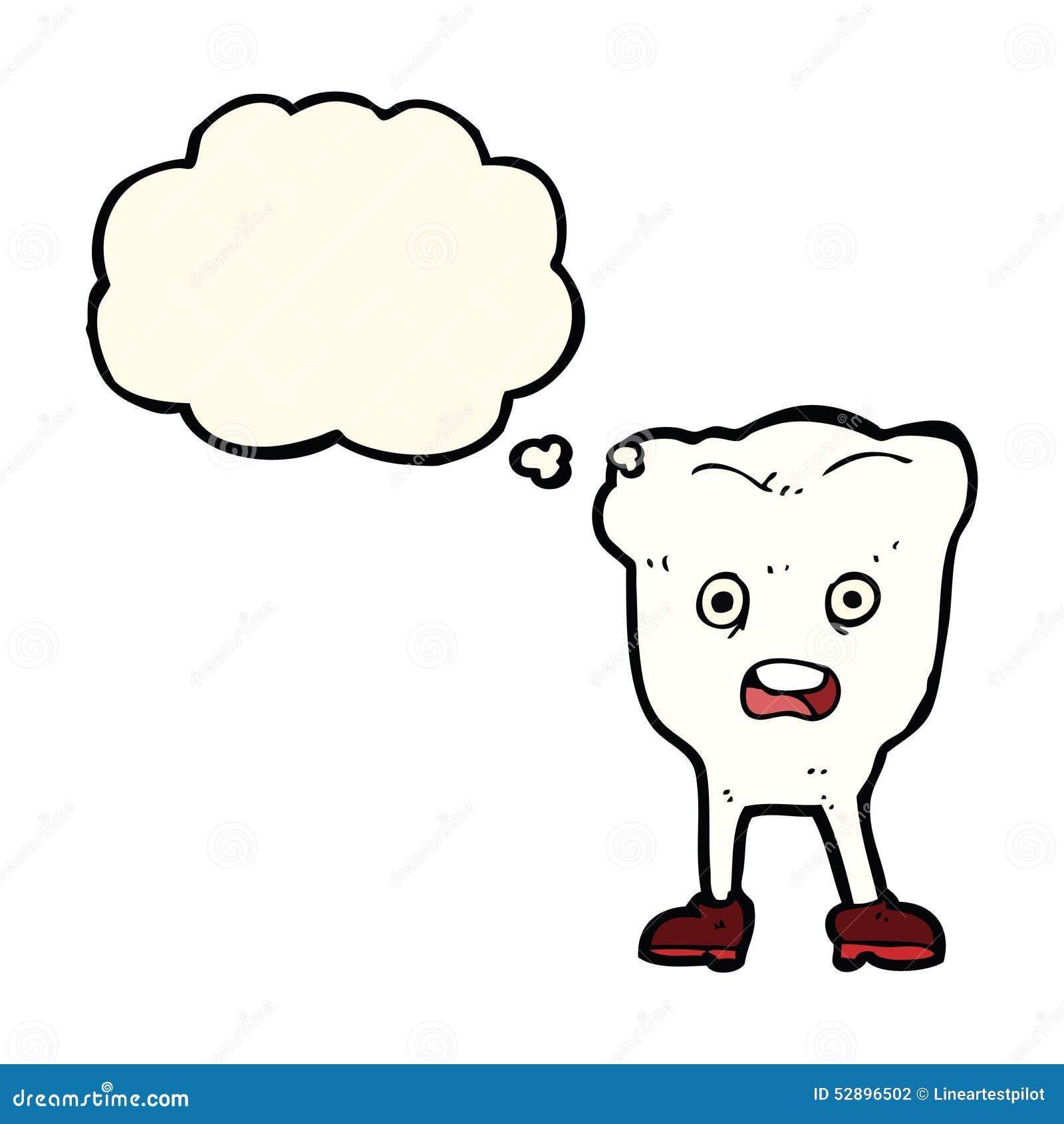 Cartoon Tooth with Thought Bubble Stock Illustration - Illustration of ...