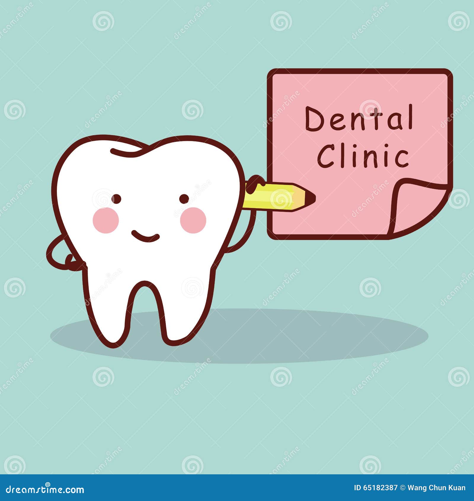 Cartoon Tooth Write on Billboard Stock Vector - Illustration of copy ...